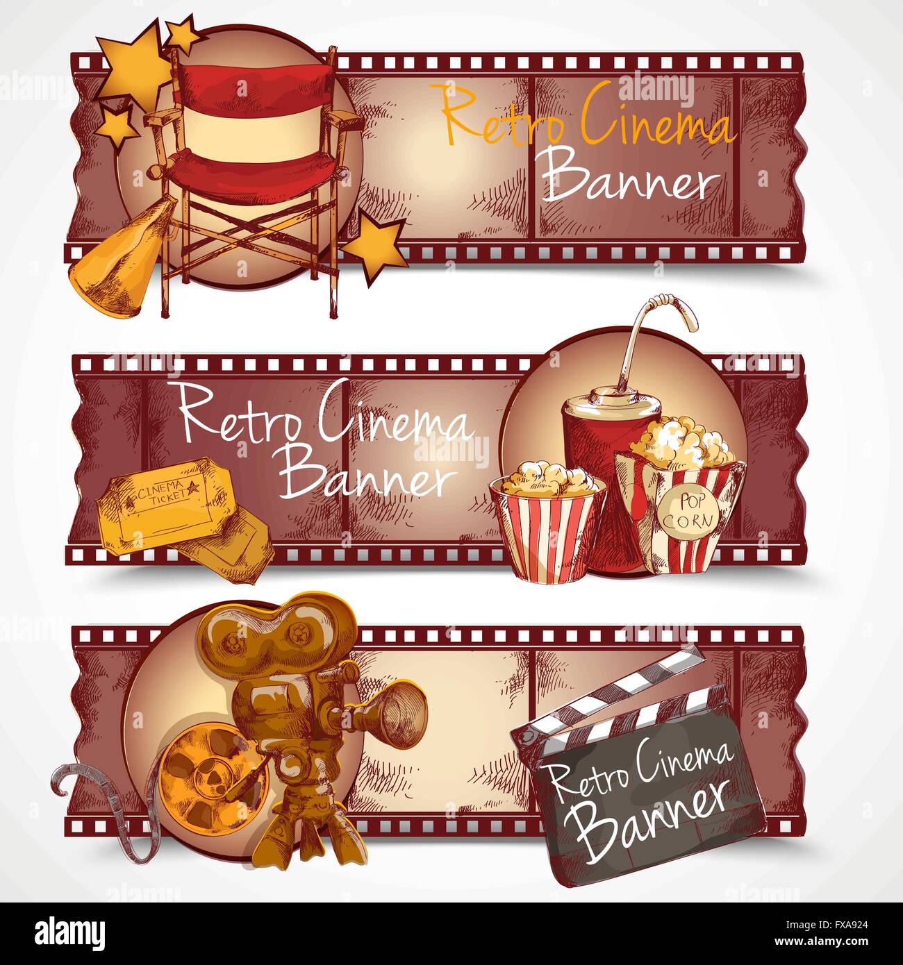 Retro cinema banners Stock Vector Image & Art - Alamy
