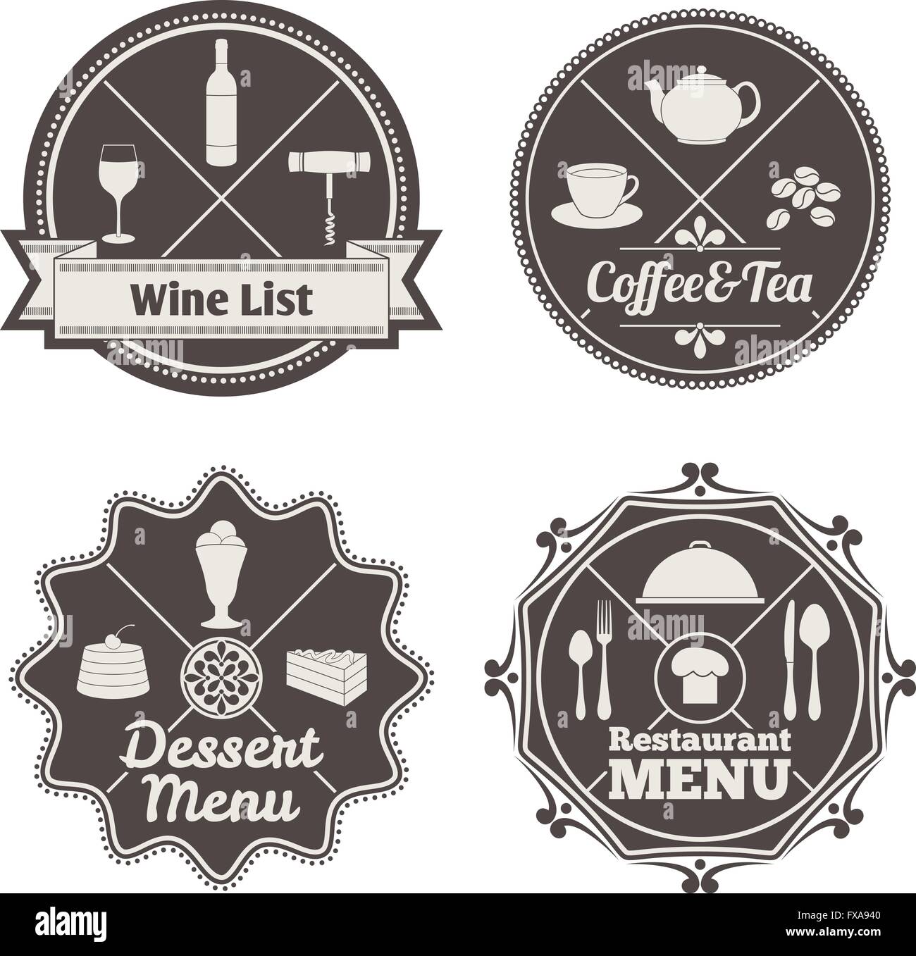 Restaurant menu labels Stock Vector Image & Art - Alamy