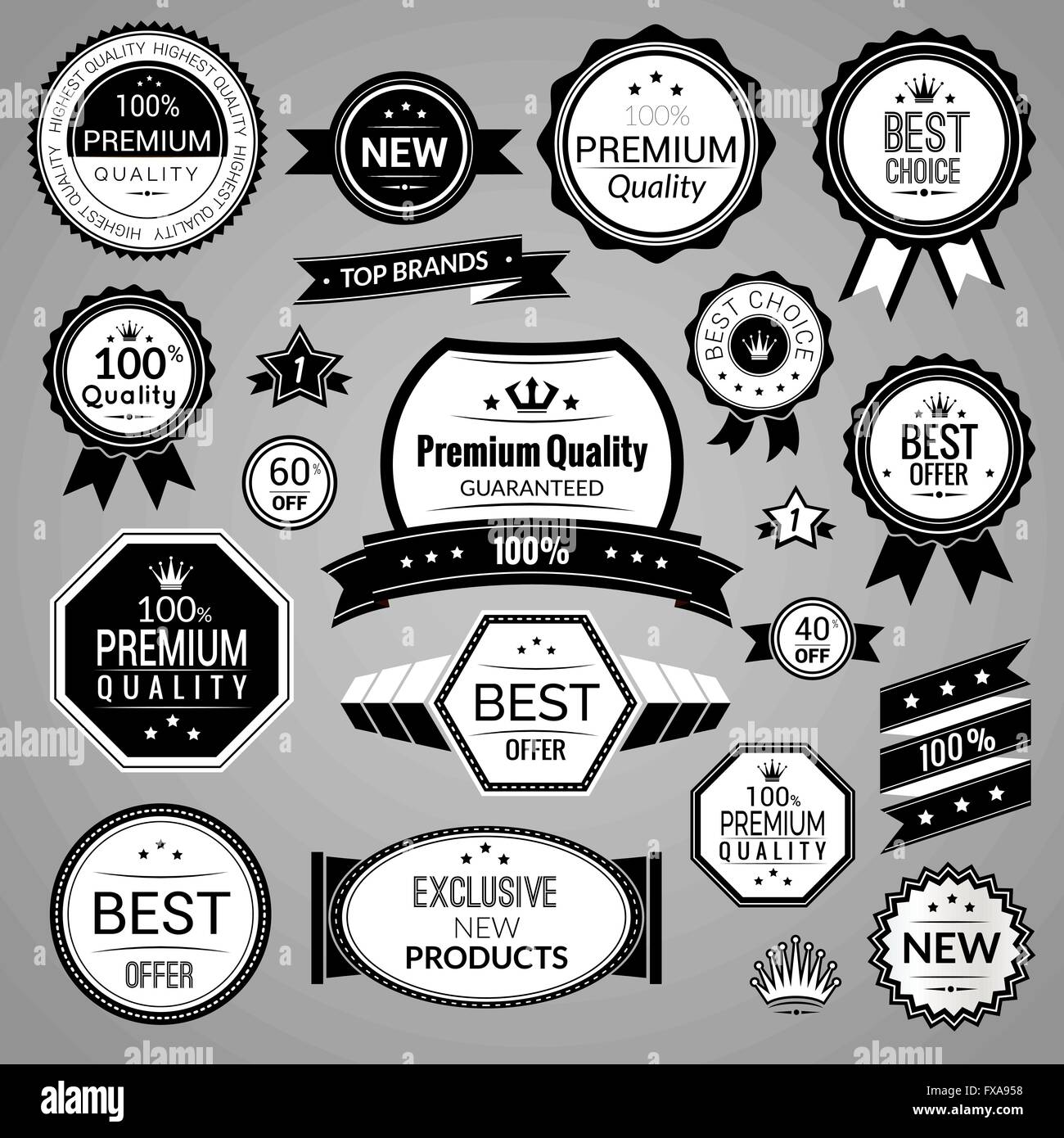 Black sale labels set Stock Vector Image & Art - Alamy