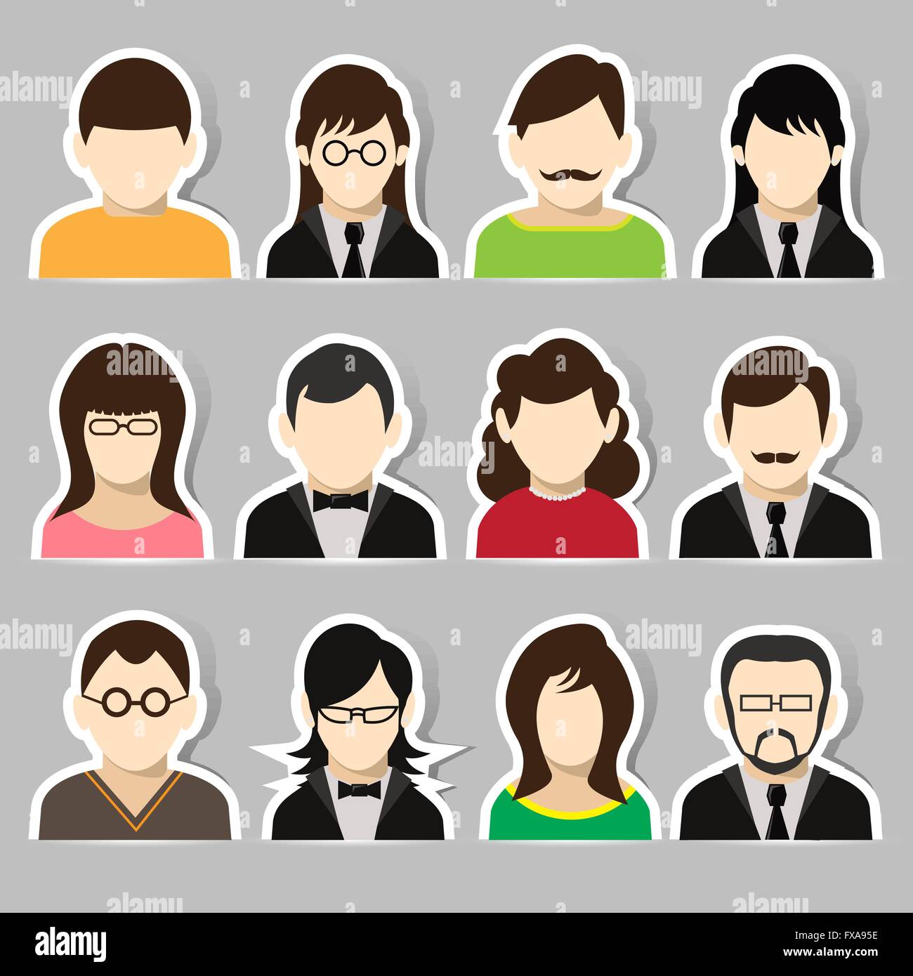 Avatar sticker set Stock Vector Image & Art - Alamy