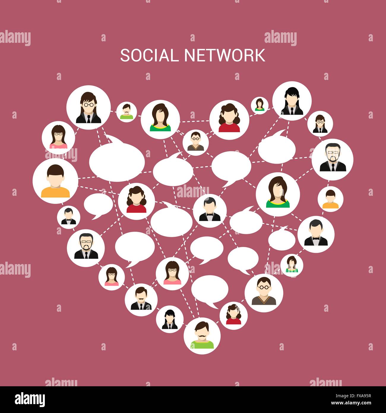 Social network heart Stock Vector Image & Art - Alamy