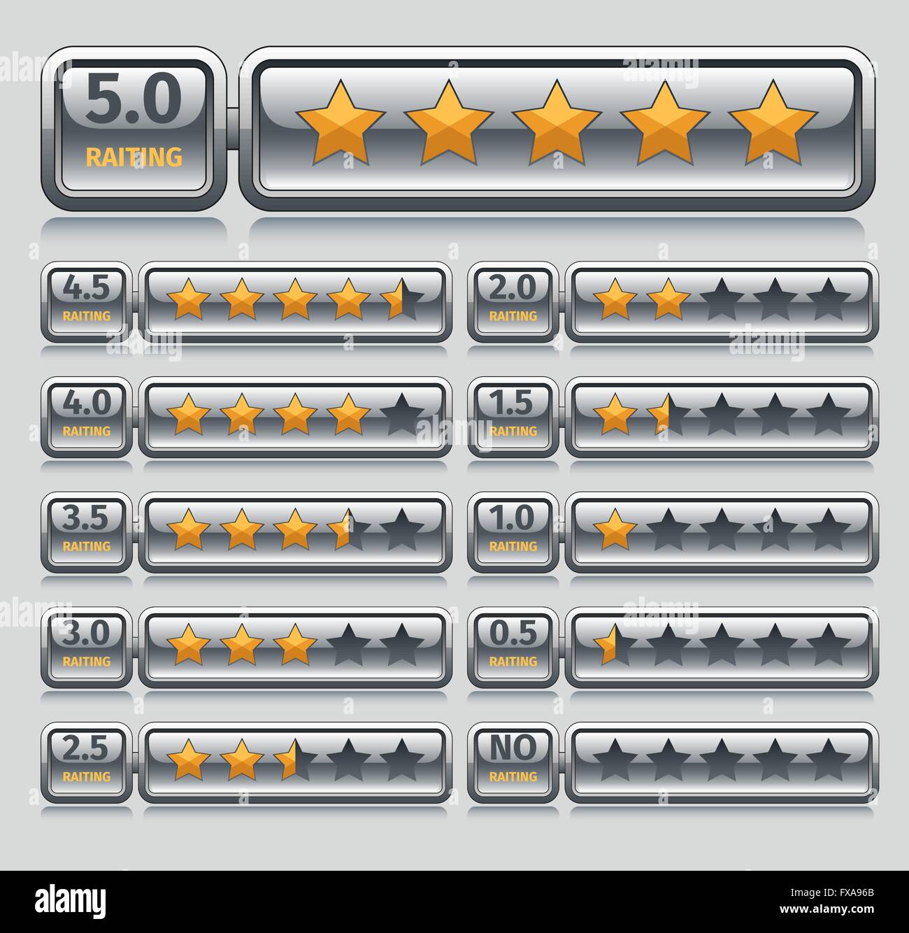 Rating stars set Stock Vector Image & Art - Alamy