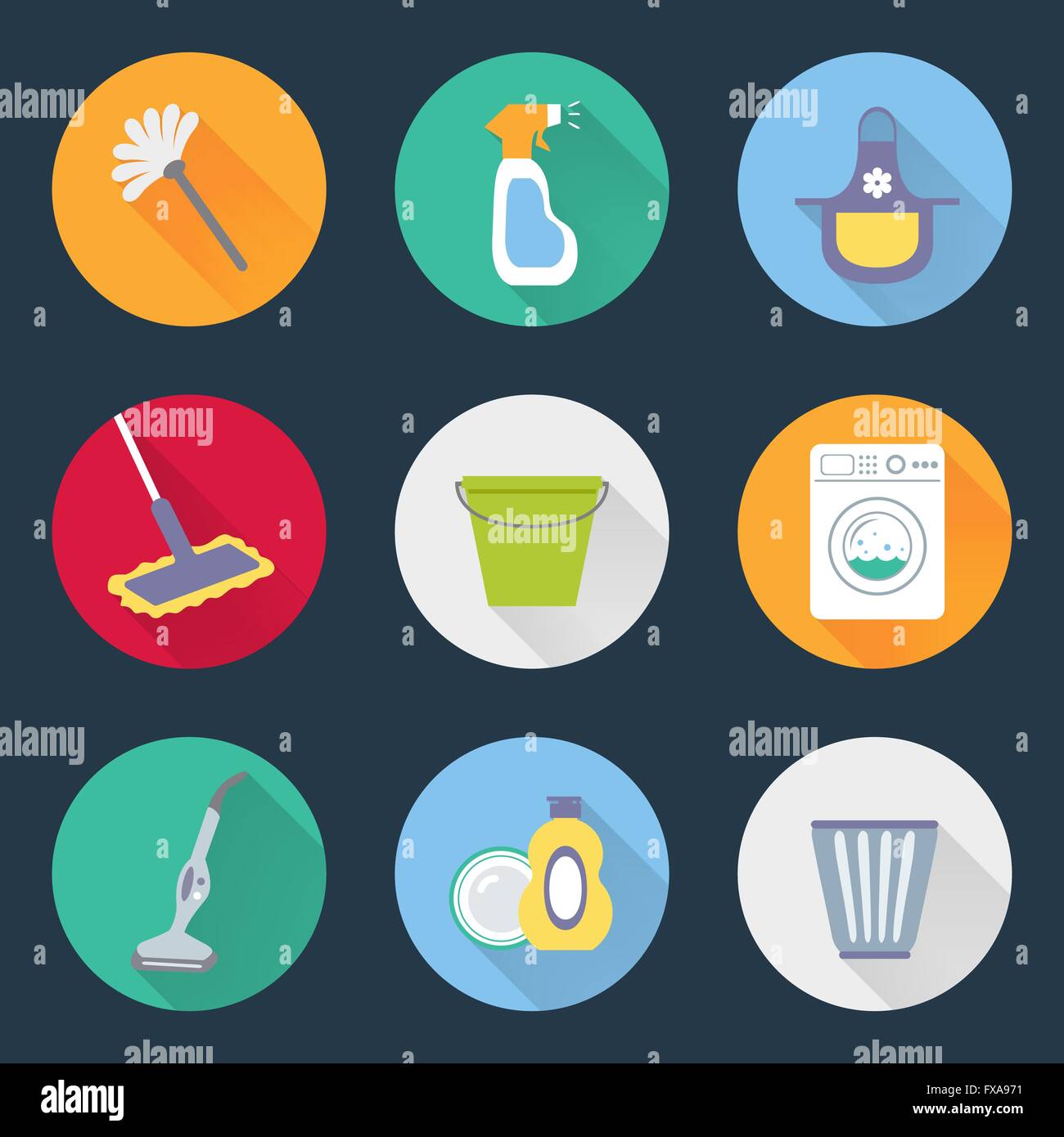 Cleaning floor in bathroom Stock Vector Images - Alamy