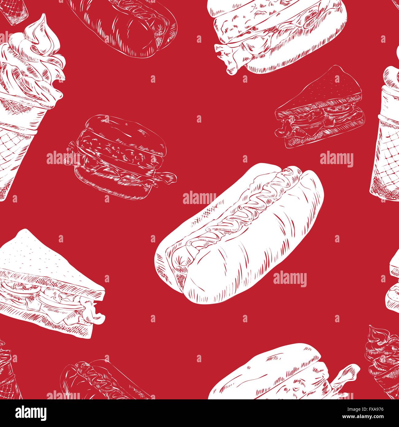 Seamless hamburger pattern in Stock Vector Images - Alamy