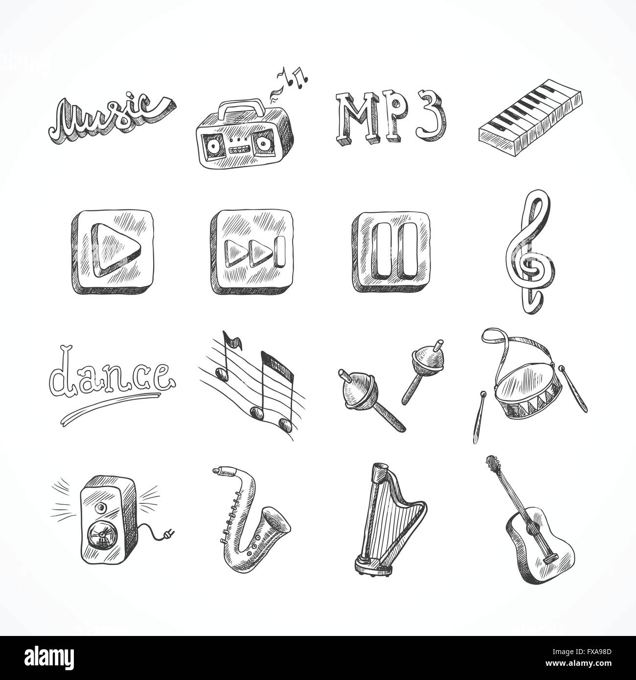 Set of music icons Stock Vector Image & Art - Alamy
