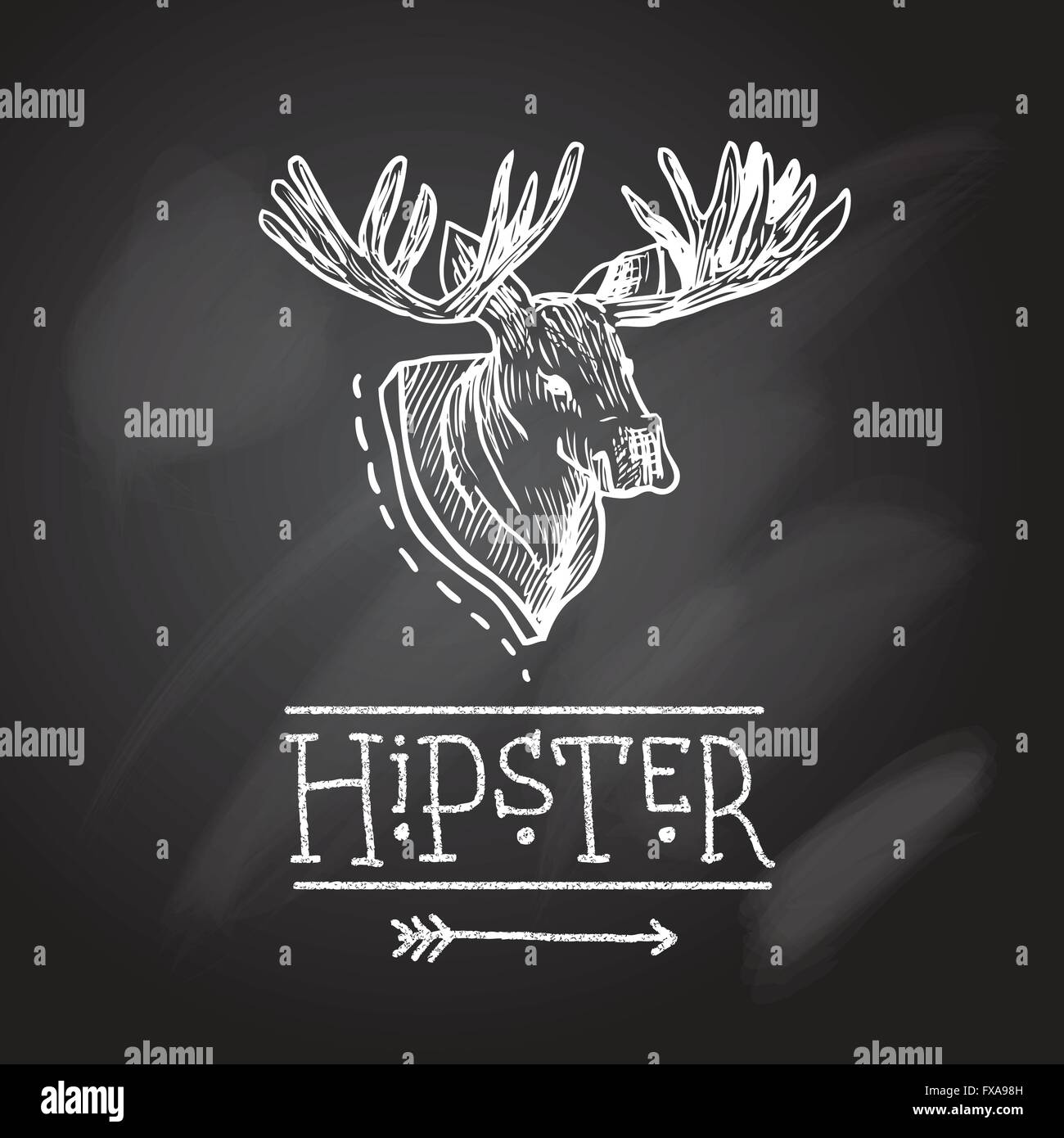 Silhouette reindeer antlers animal Stock Vector Images - Alamy