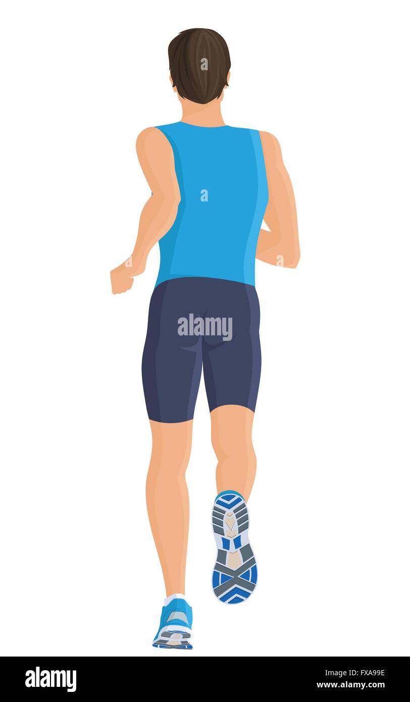 Marathon run back view Stock Vector Images - Alamy