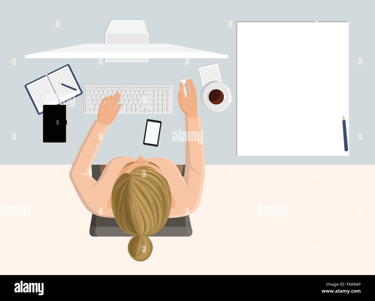 Top view table woman Stock Vector Images - Alamy