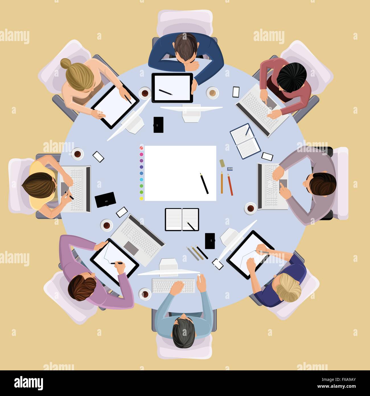 People round table Stock Vector Images - Alamy