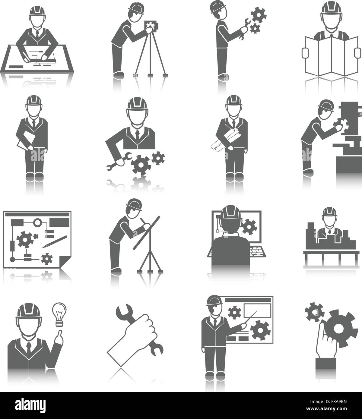 Set of engineer icons Stock Vector Image & Art - Alamy
