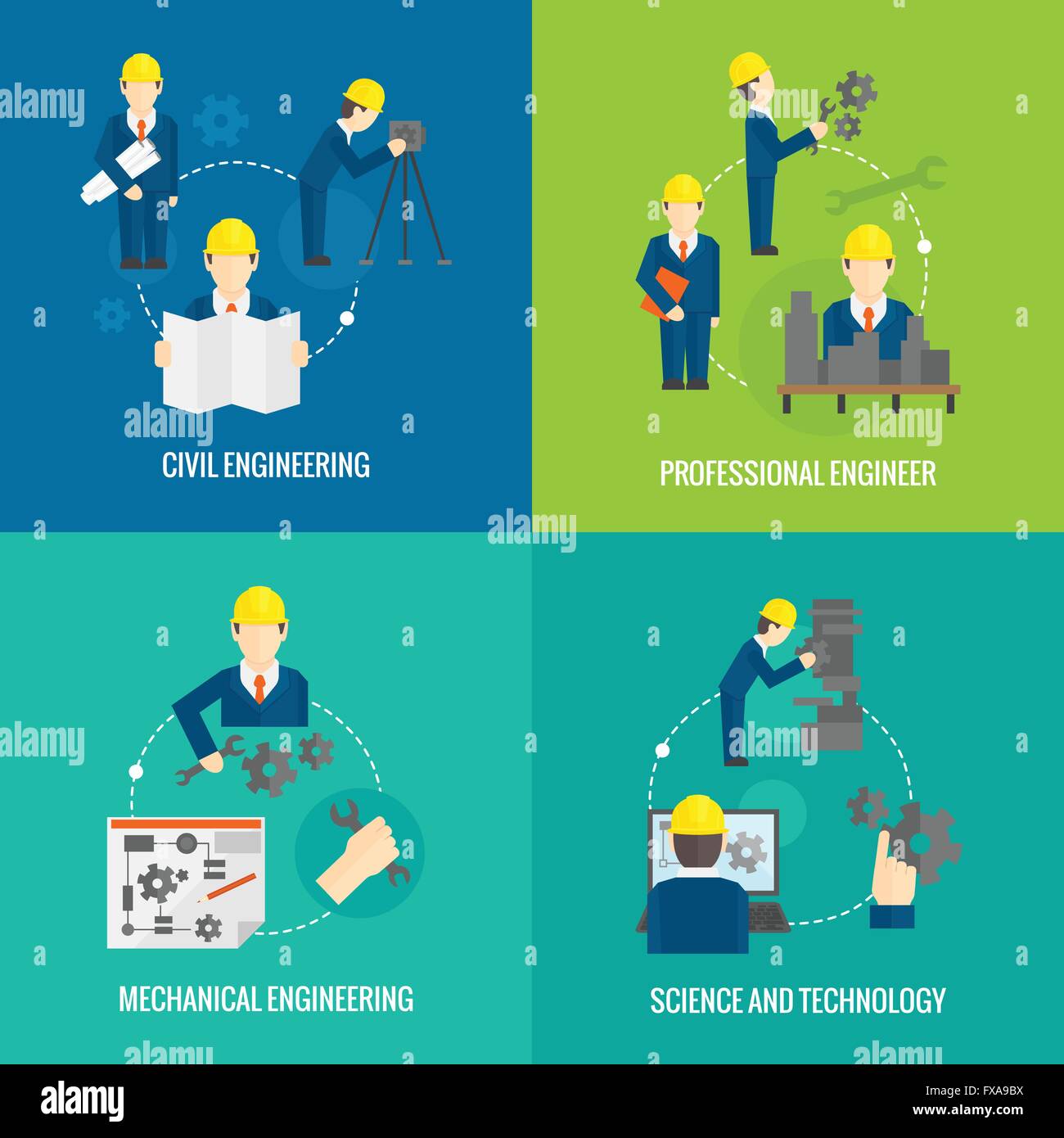 Set of proffession engineer composition Stock Vector Image & Art - Alamy