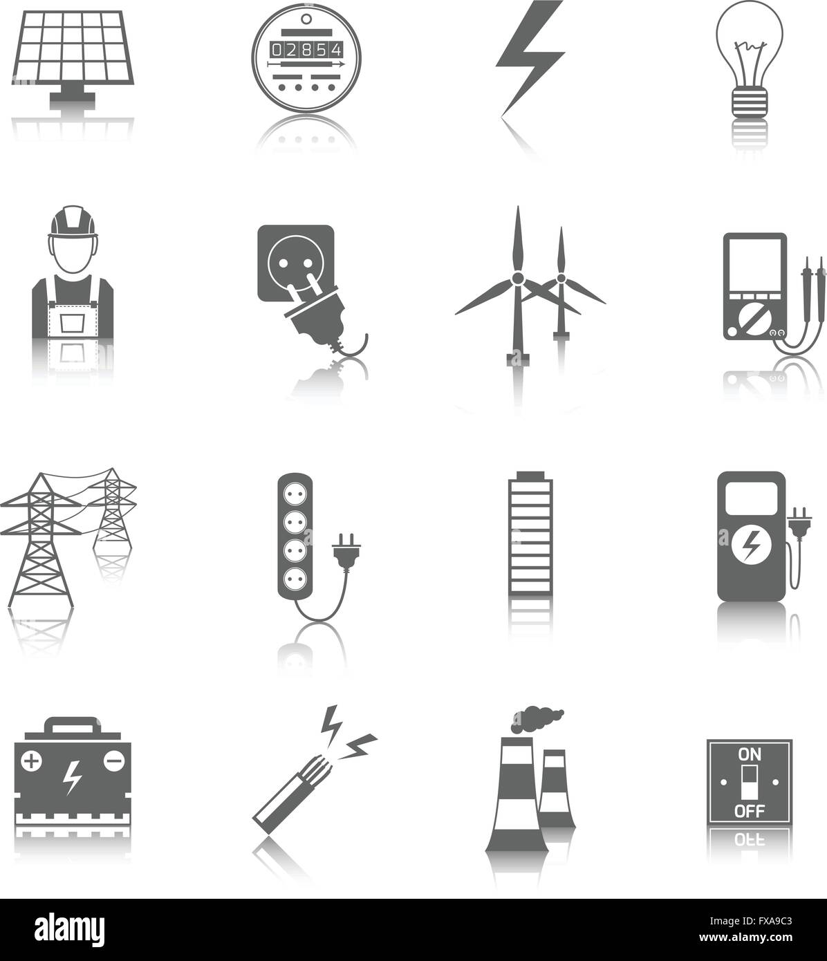 Set of electricity icons Stock Vector Image & Art - Alamy