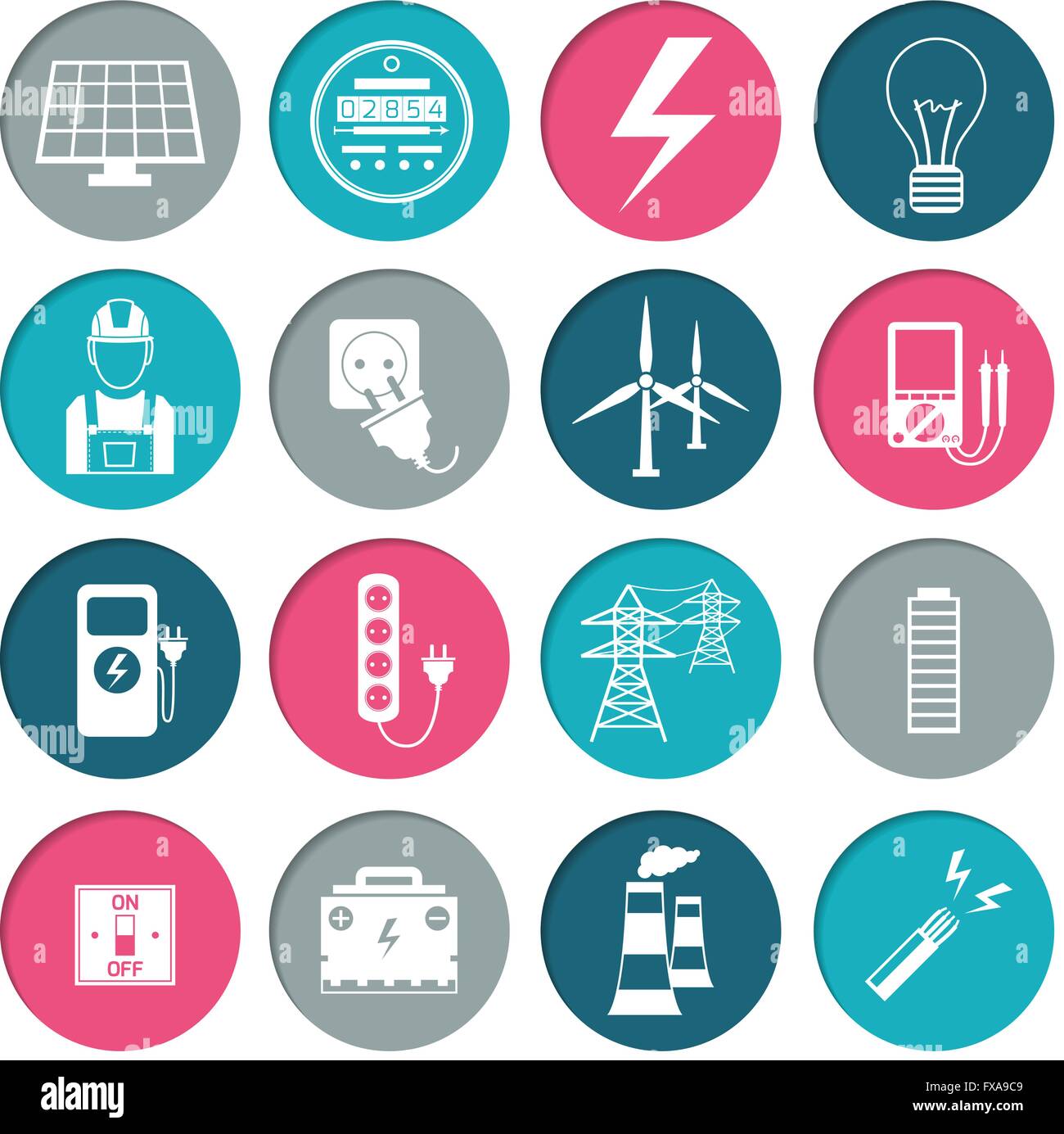 Electricity power icons set Stock Vector Image & Art - Alamy