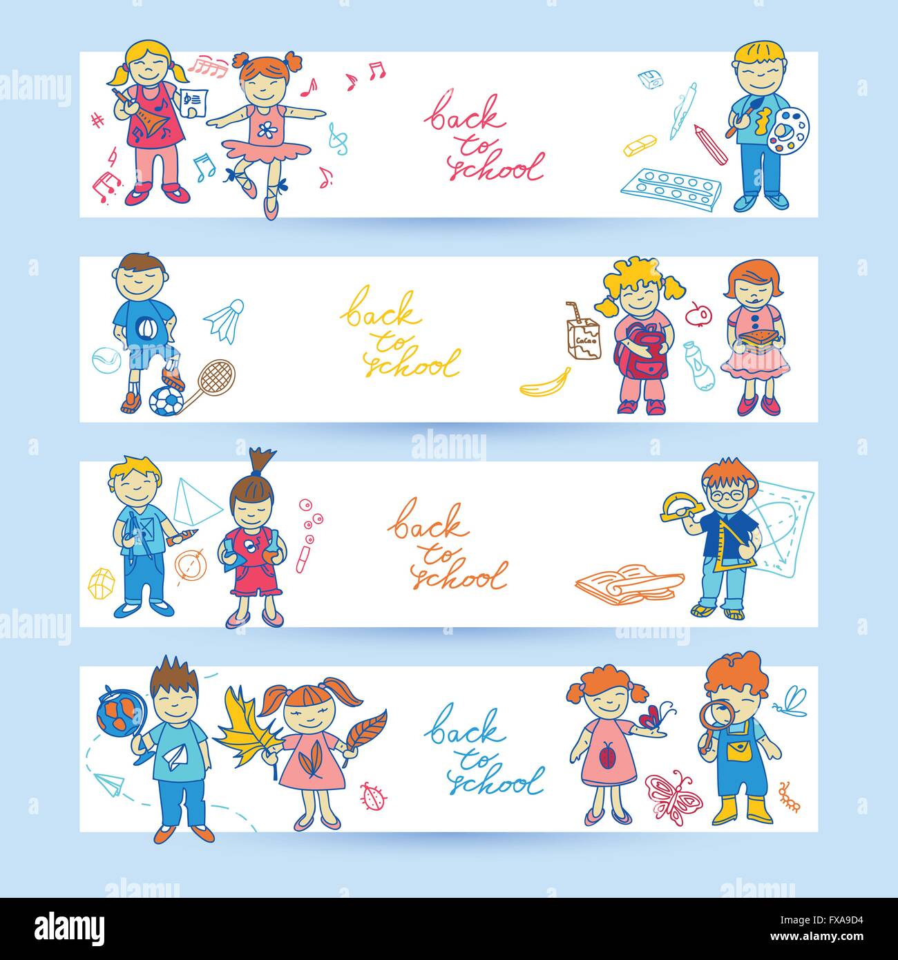 Set of banners with kids Stock Vector Image & Art - Alamy