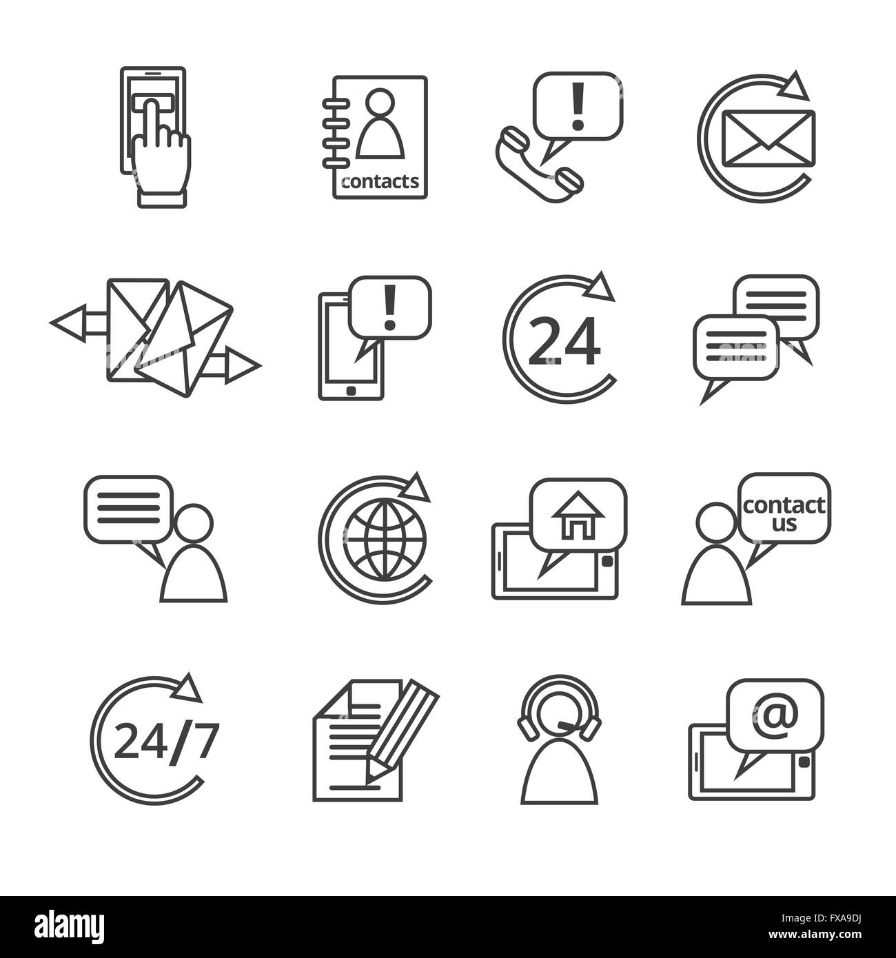 Contact Us Service Icons Stock Vector Image & Art - Alamy