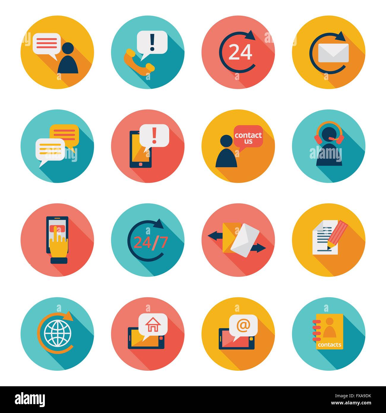 Contuct us icons Stock Vector Image & Art - Alamy