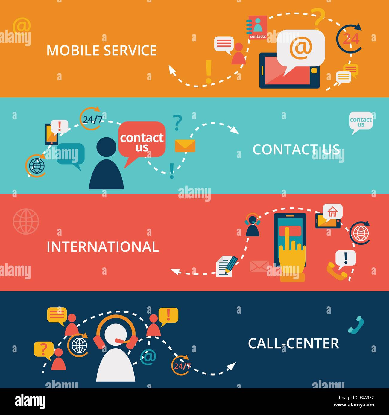 Contact us banners Stock Vector Image & Art - Alamy