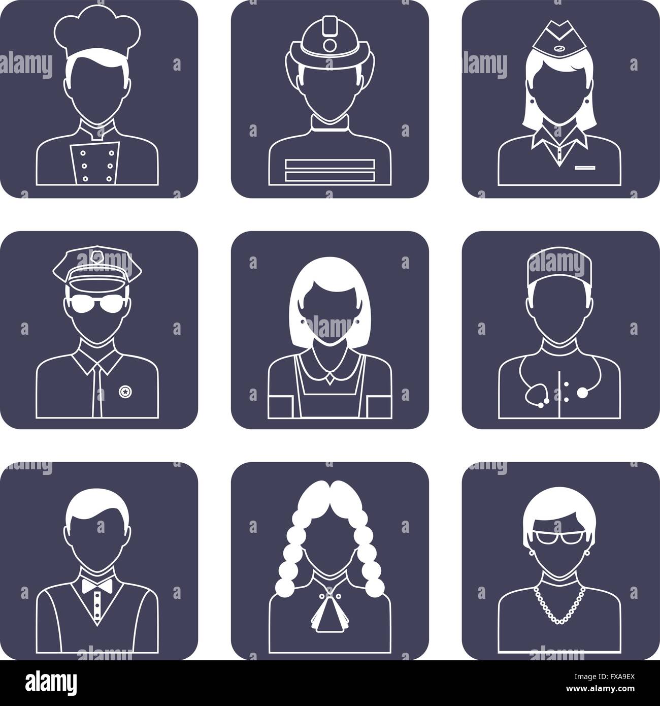 Avatar icons set Stock Vector Image & Art - Alamy