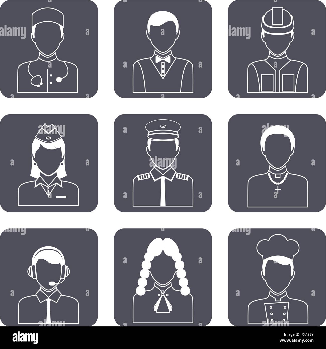 Professional avatar icons set Stock Vector Image & Art - Alamy