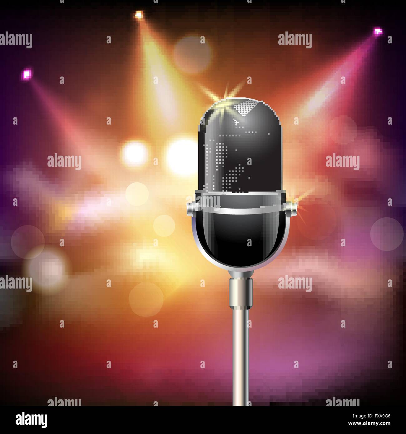 Retro microphone background Stock Vector Image & Art - Alamy