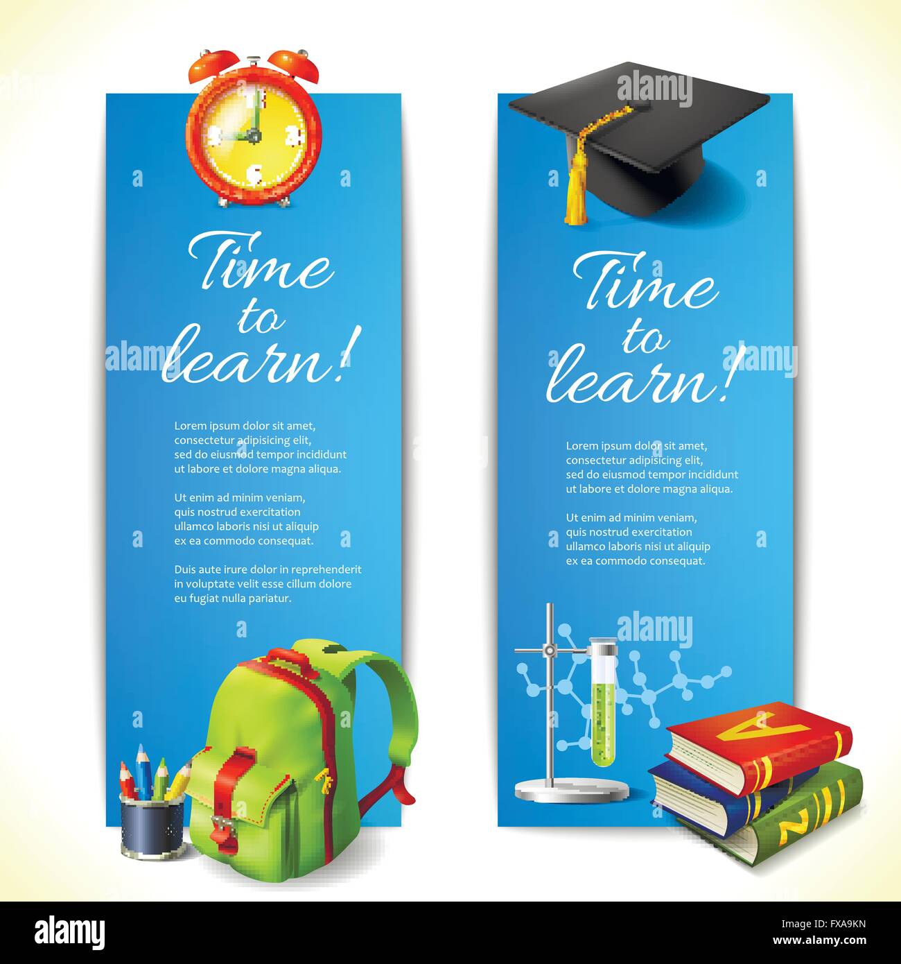 Time to learn vertical banners Stock Vector Image & Art - Alamy