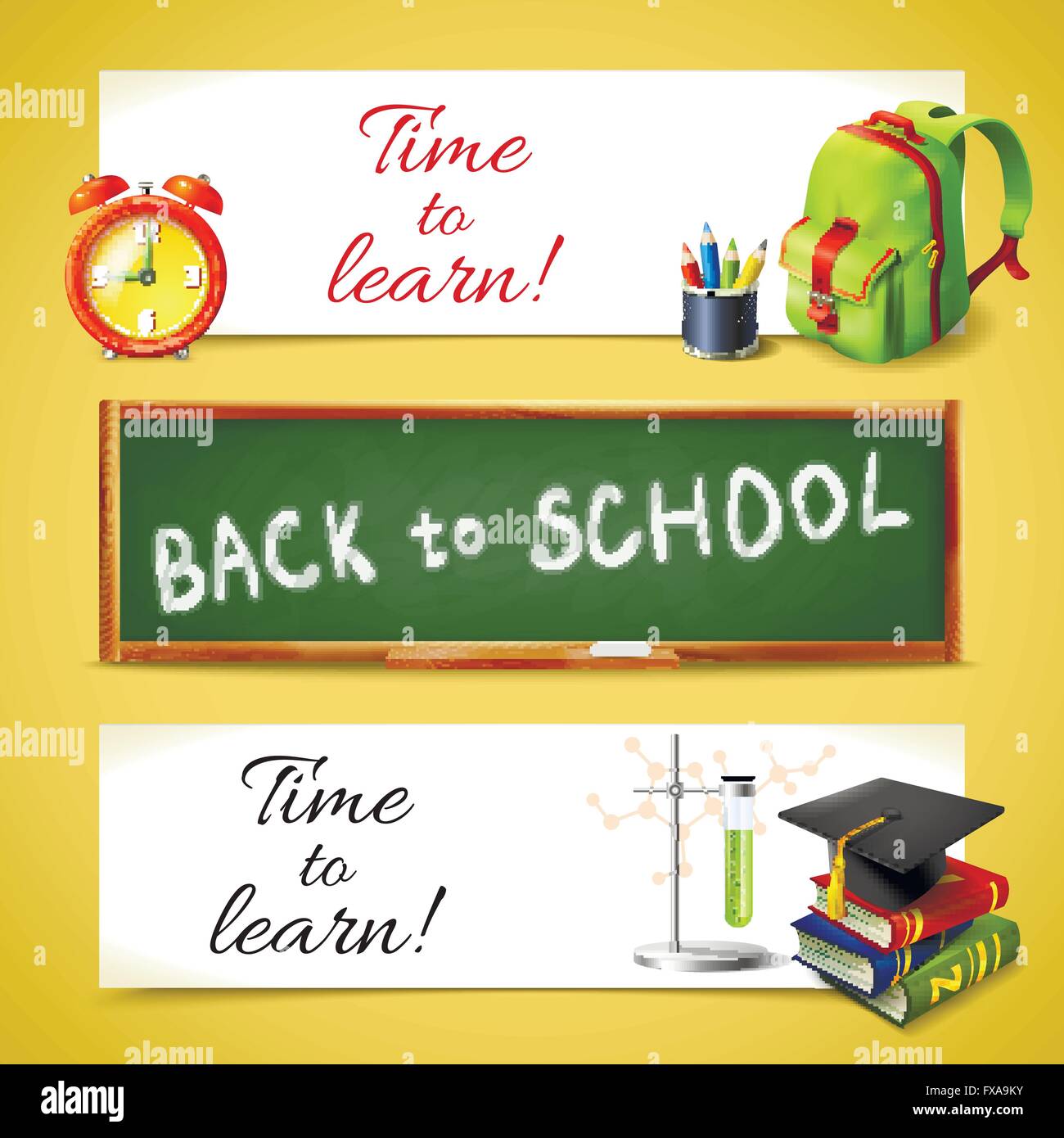 Time to learn horizontal banners Stock Vector Image & Art - Alamy