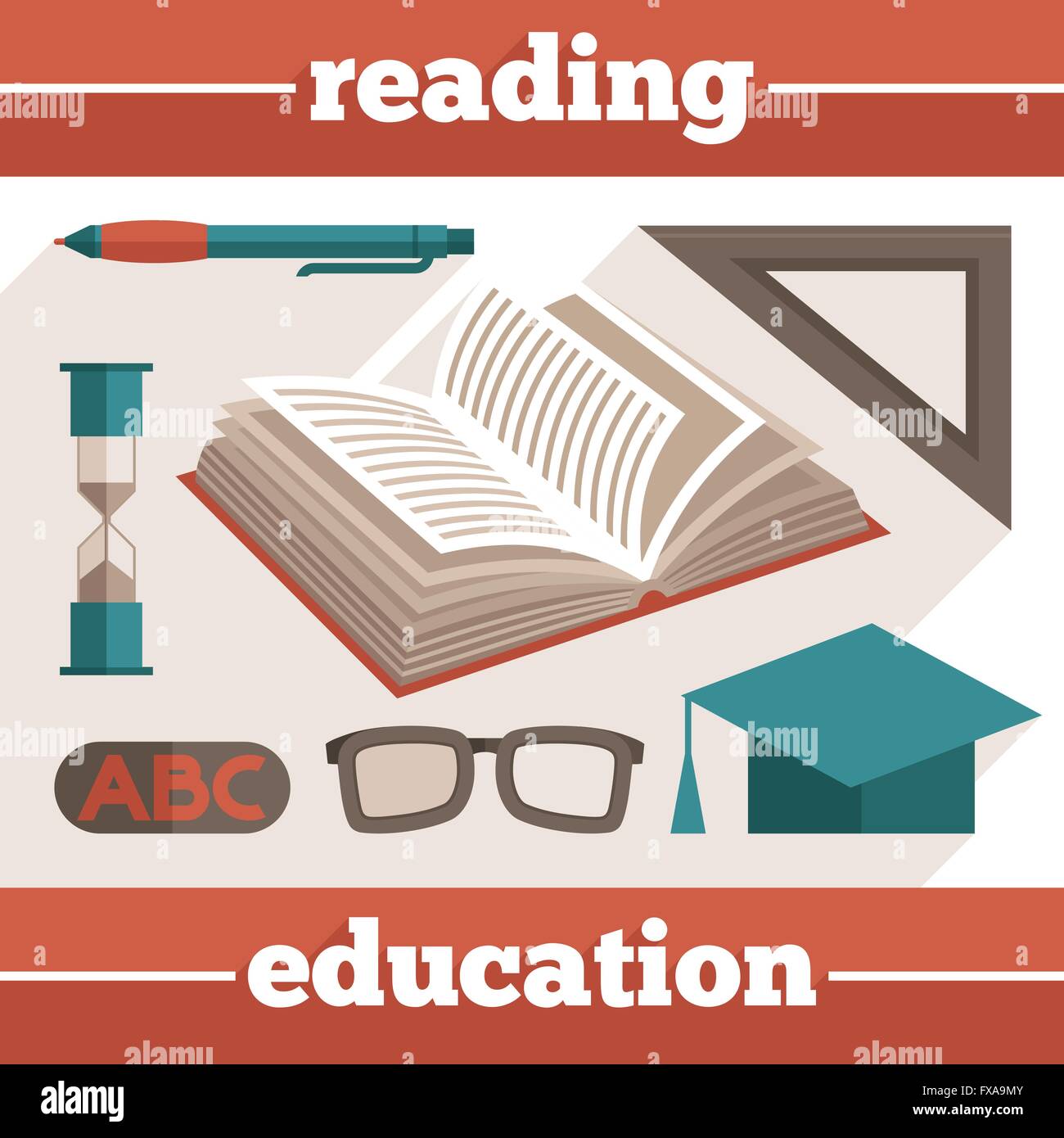 Education reading icons set Stock Vector Image & Art - Alamy