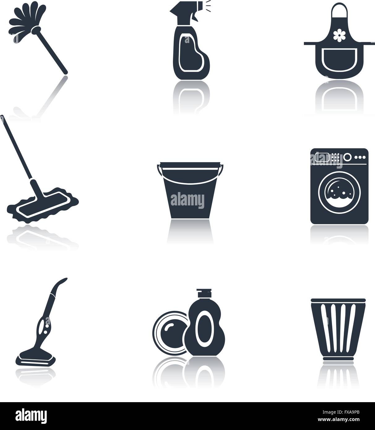 Cleaning icon set black Stock Vector Image & Art - Alamy
