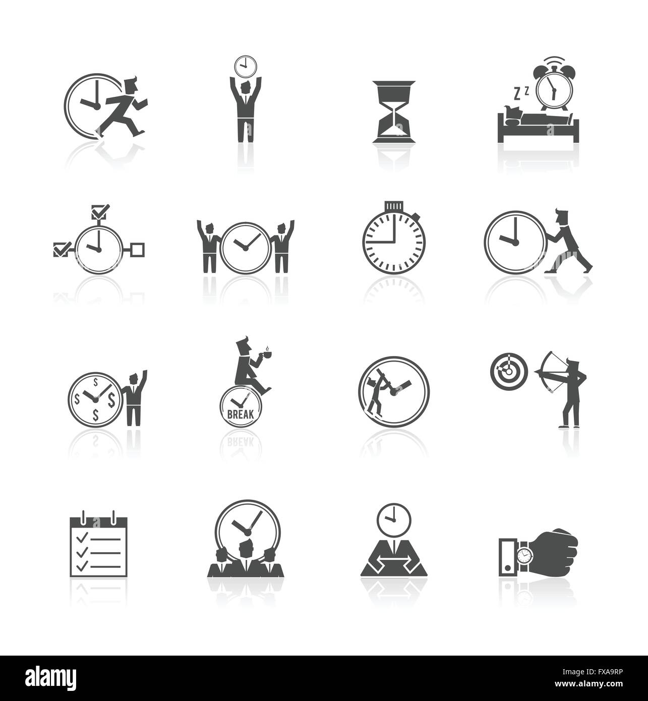 Time Management Icons Set Stock Vector Image & Art - Alamy