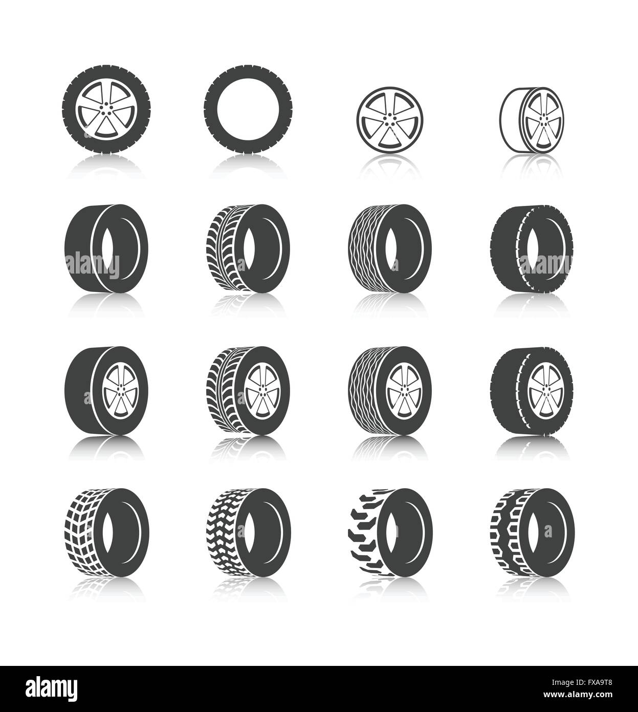 Tire icon set Stock Vector Image & Art - Alamy