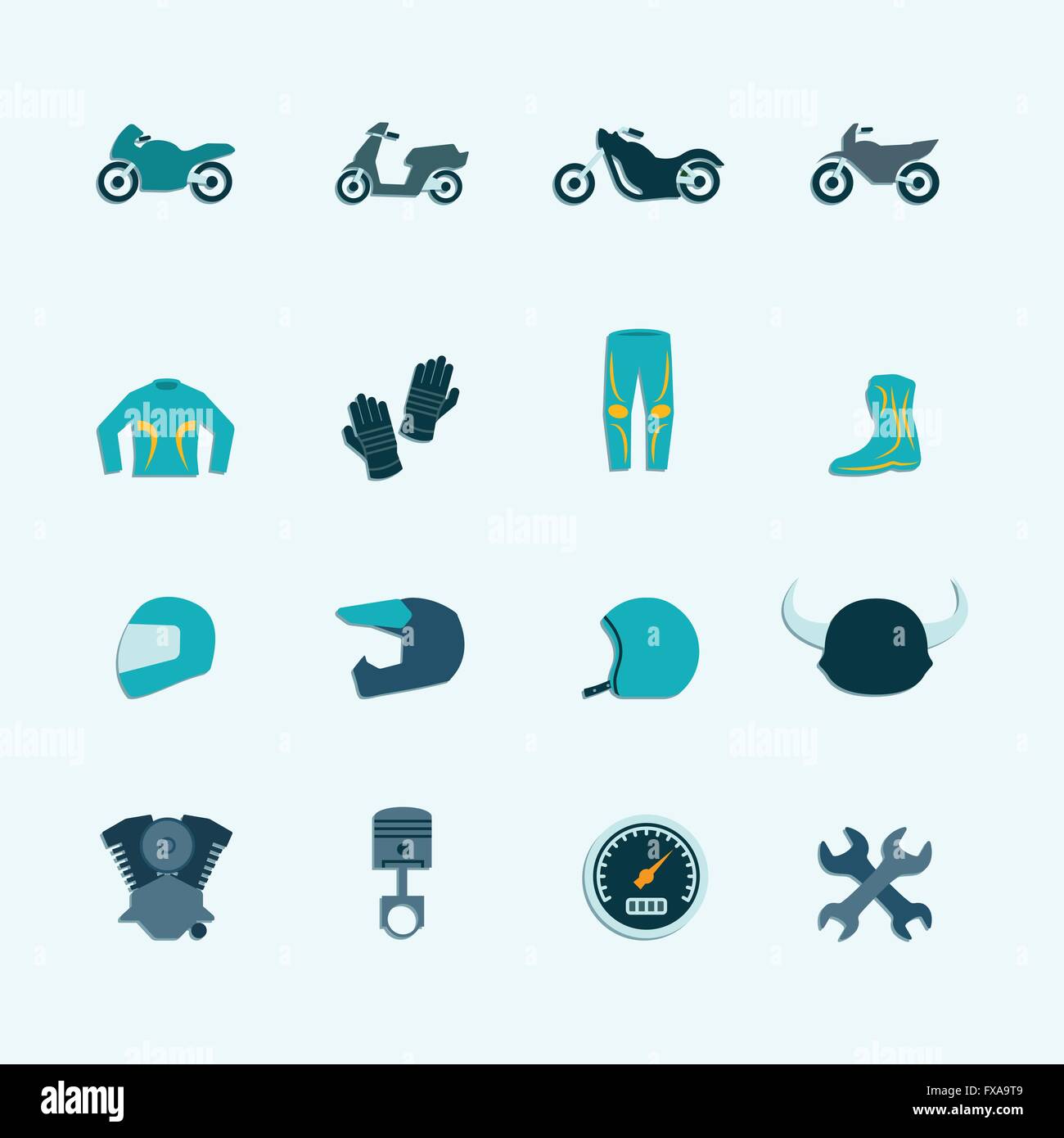 Biker icon set Stock Vector Image & Art - Alamy