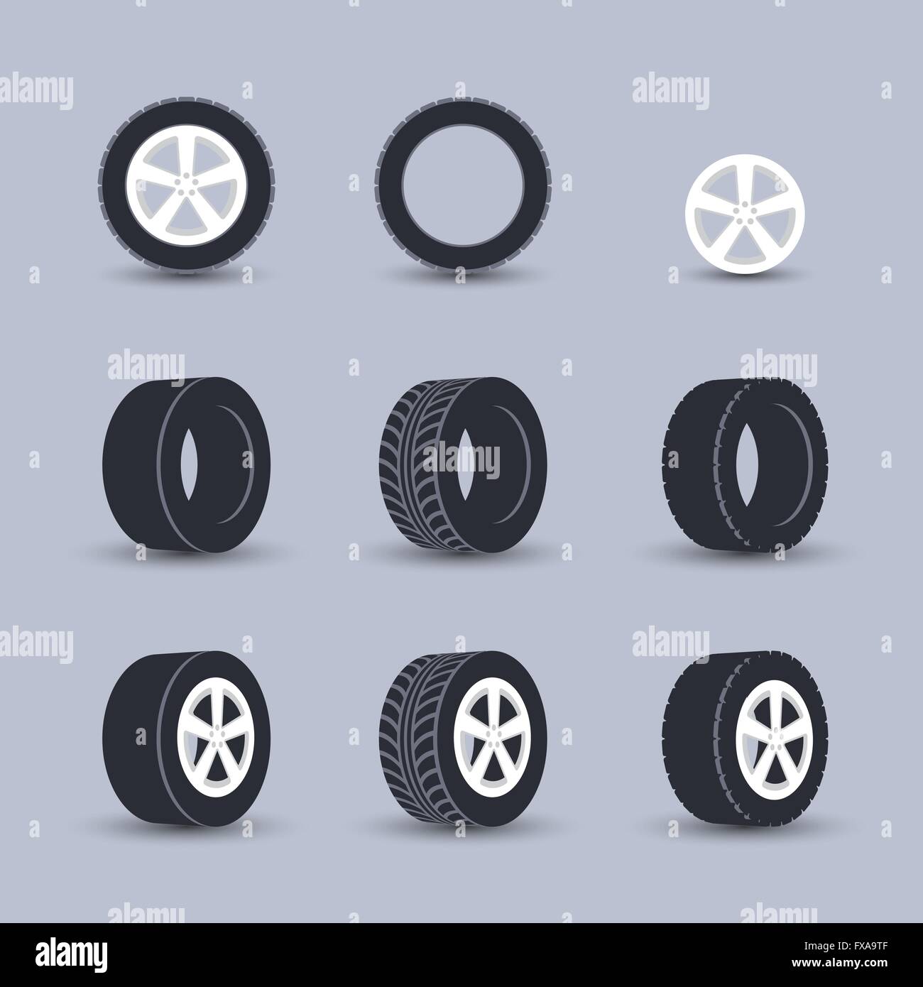 Tire icon set Stock Vector Image & Art - Alamy