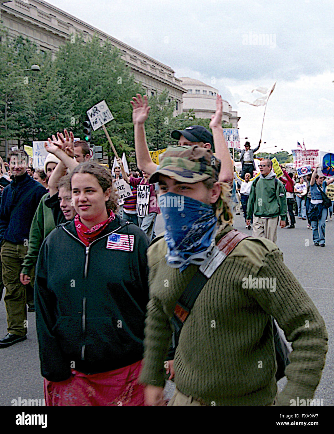 Washington, DC., USA, 20th April, 2002 Immigration rights protest march ...