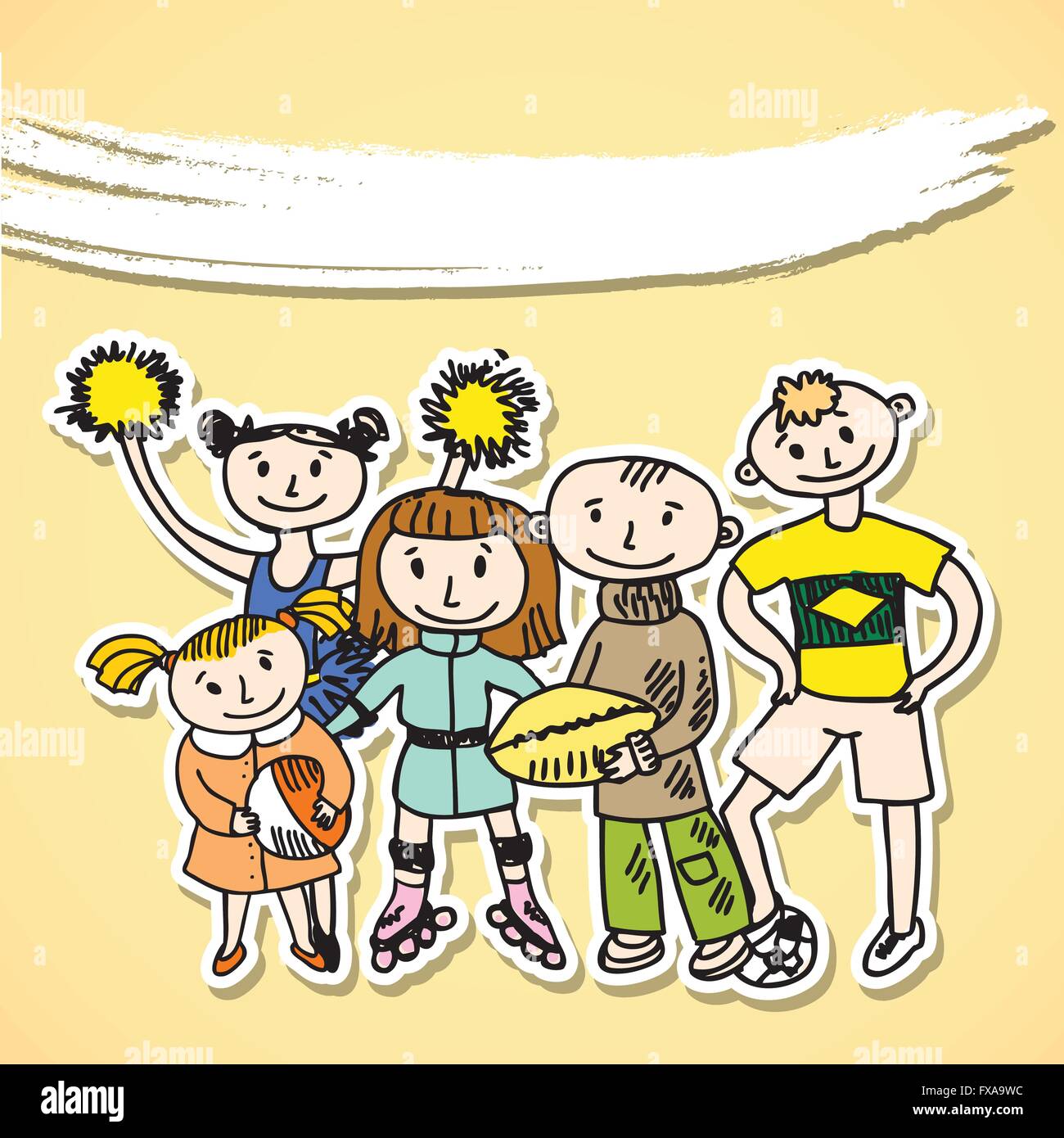 Cute happy kid playing Stock Vector Images - Alamy