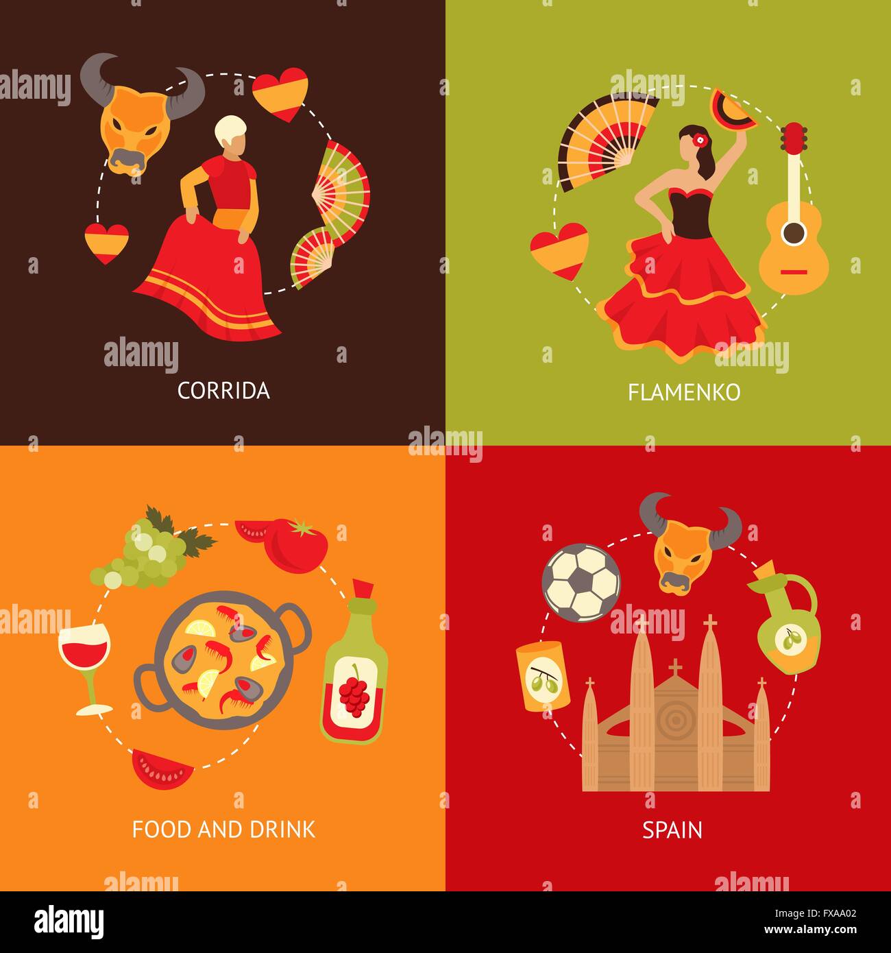 Spain icons composition set Stock Vector Image & Art - Alamy