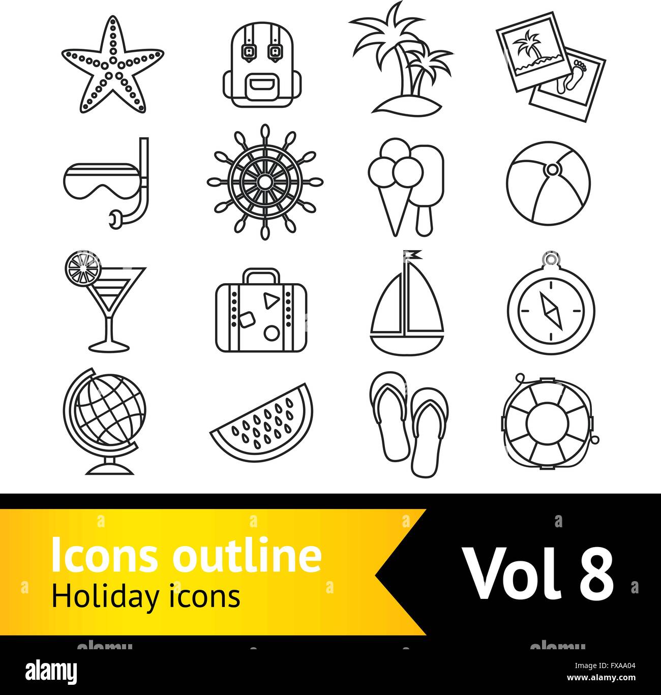 Vacation pictograms hi-res stock photography and images - Alamy