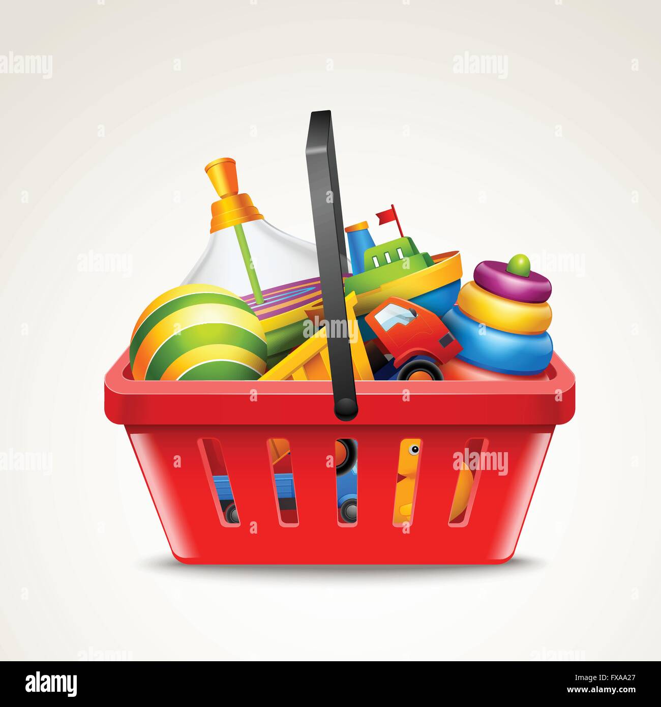 Toys in shopping basket Stock Vector Image & Art - Alamy