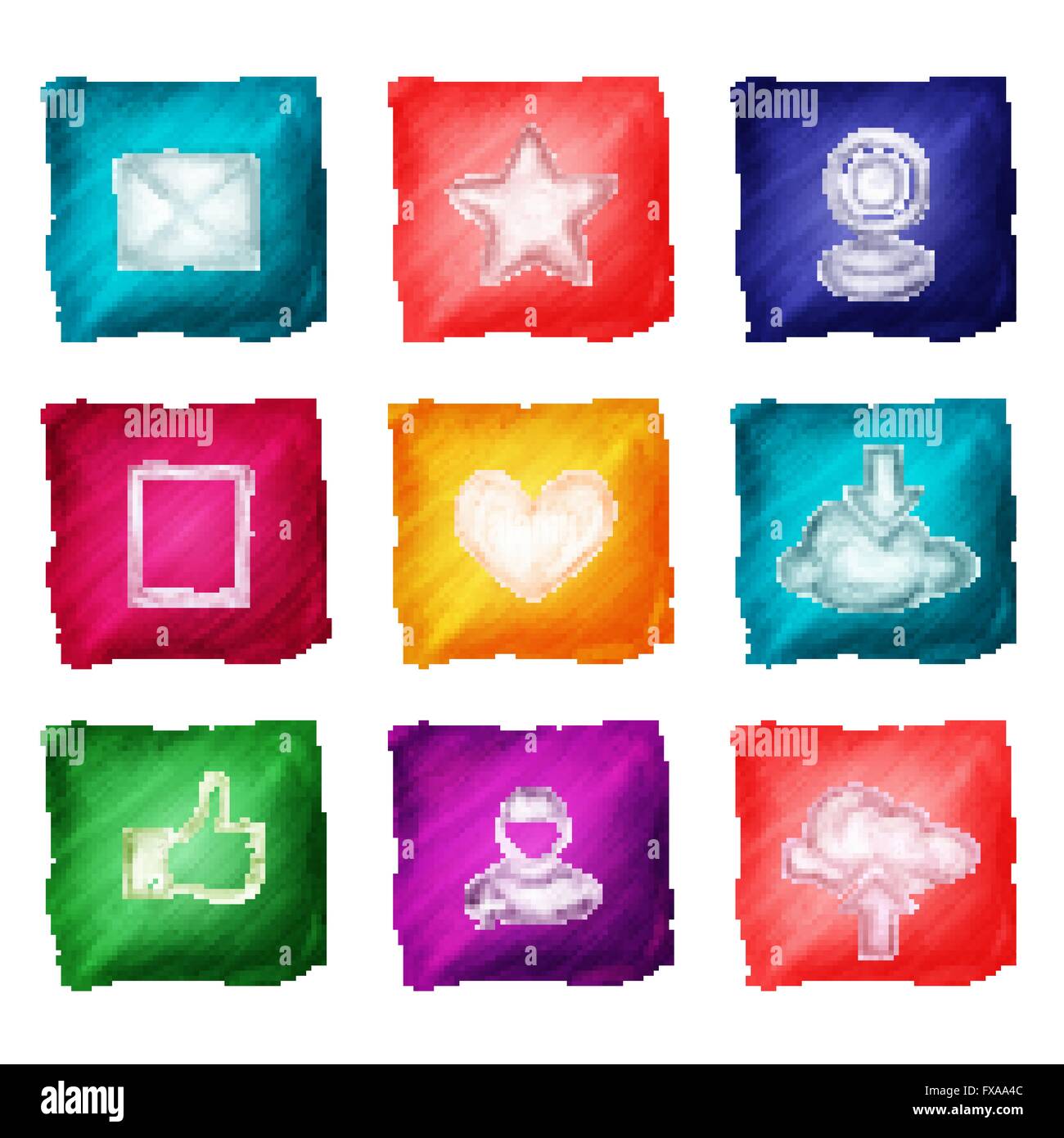 Social media icons watercolor Stock Vector Image & Art - Alamy