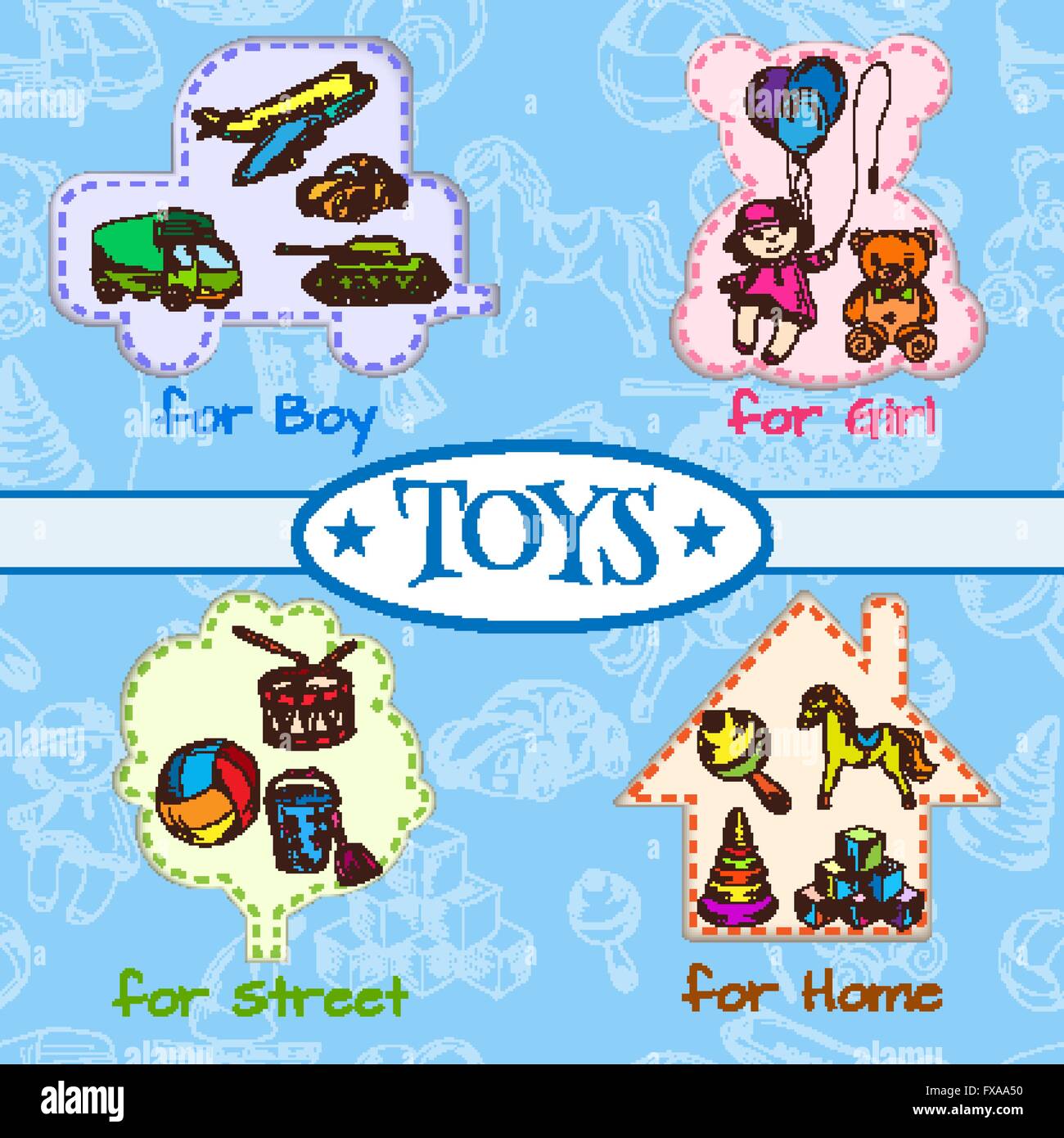 Toys icons composition Stock Vector Image & Art - Alamy