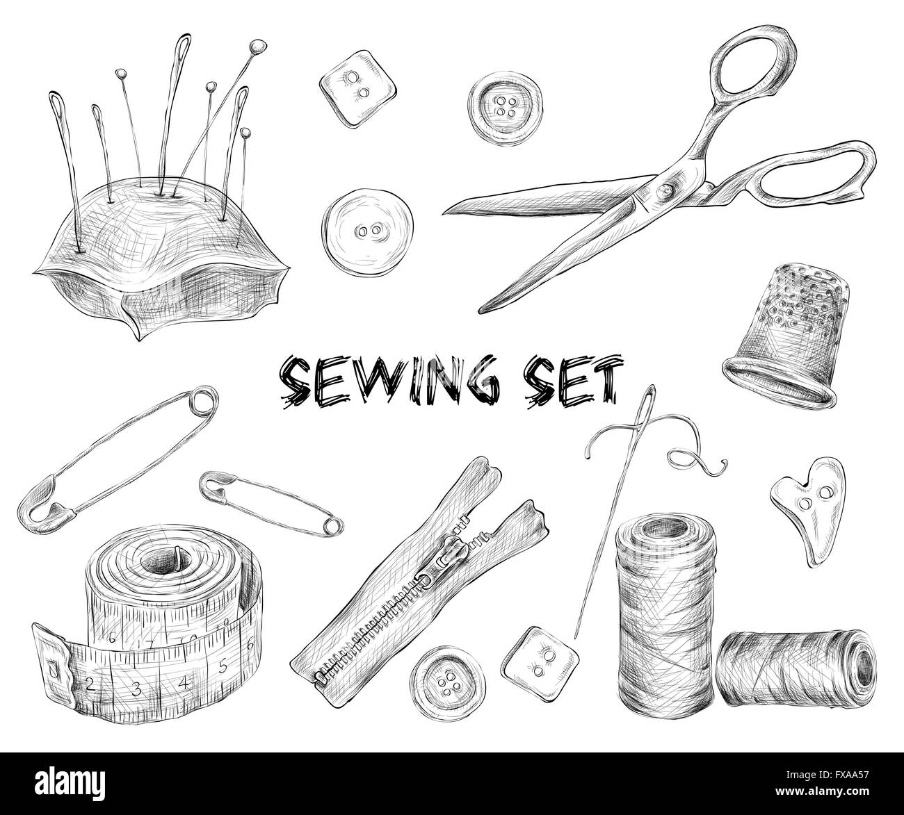 Sewing sketch set Stock Vector Image & Art - Alamy