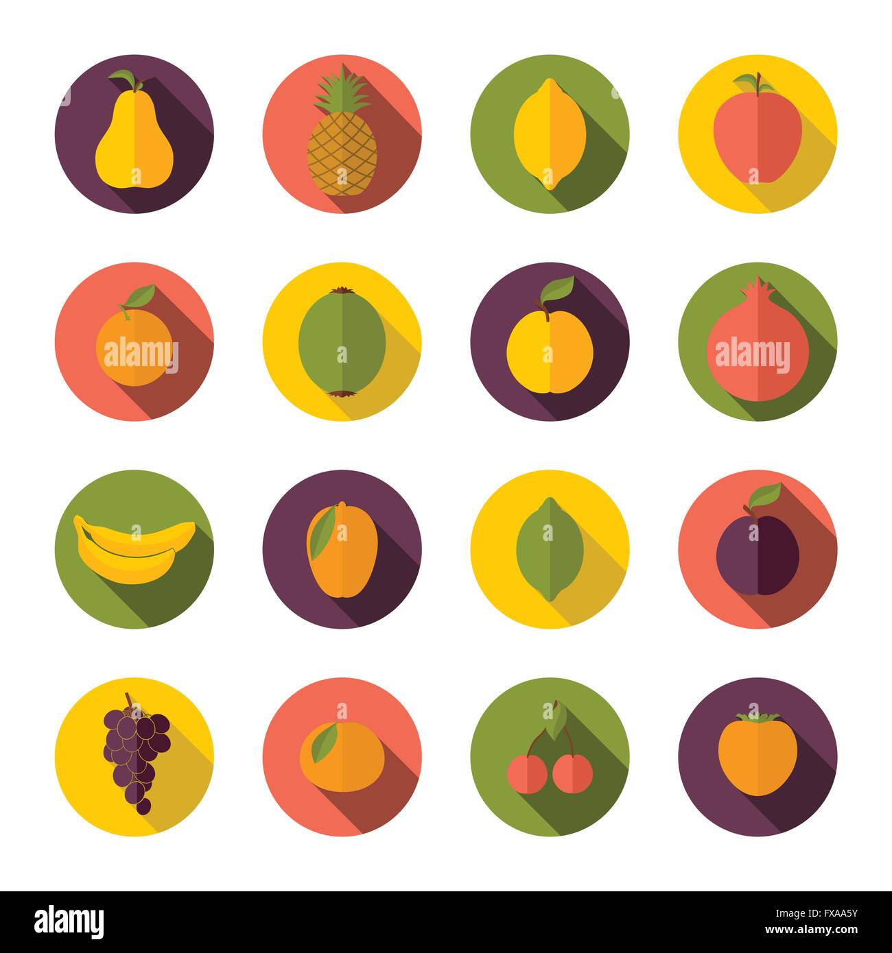 Set of fruits icons Stock Vector Image & Art - Alamy