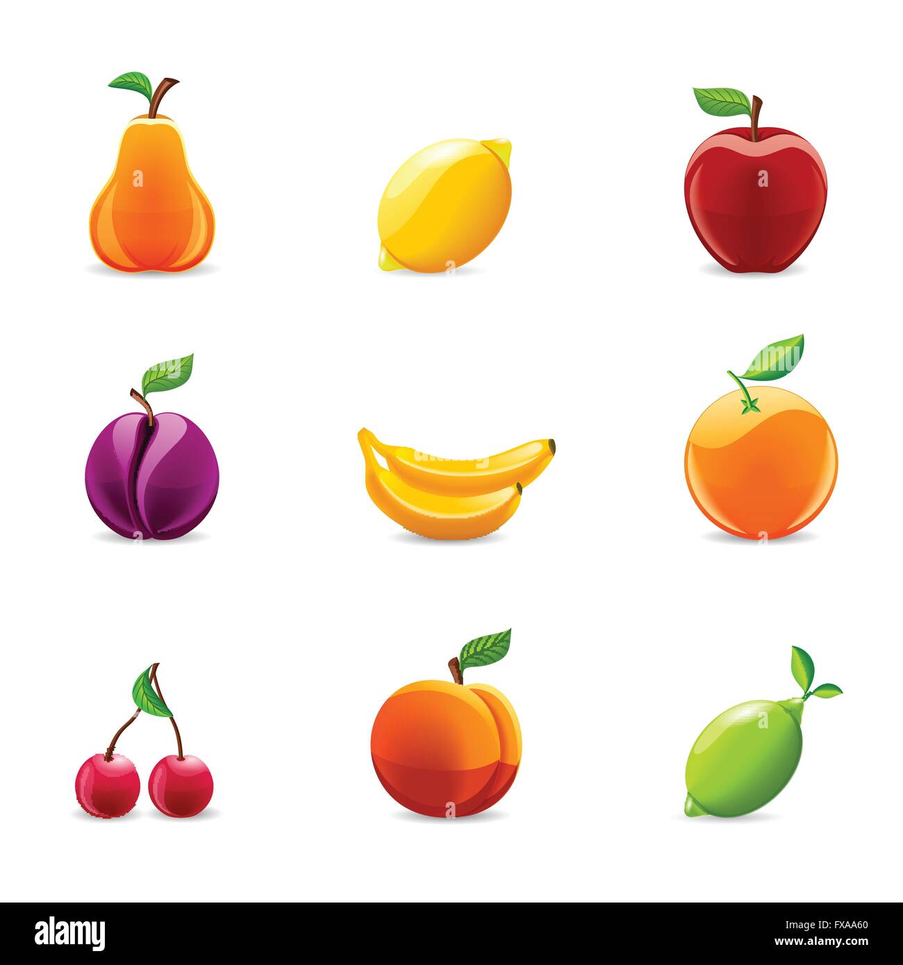 Set of Fruits Icons Stock Vector Image & Art - Alamy