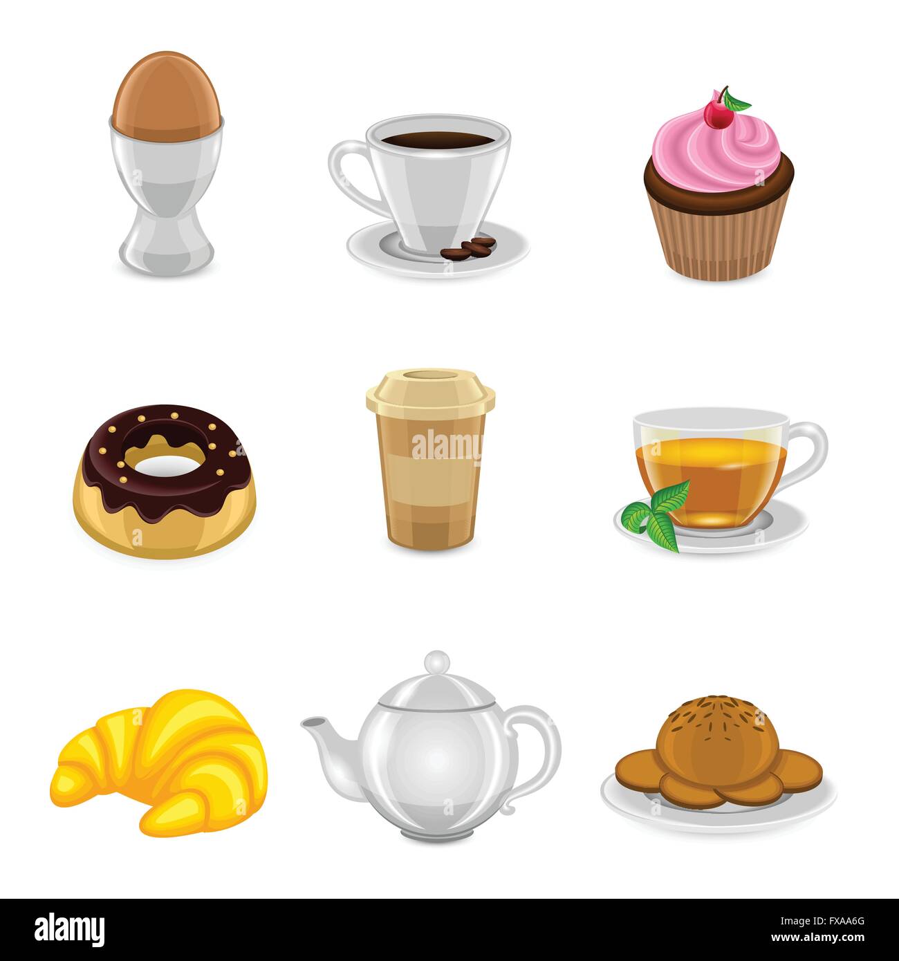 Breakfast icon set Stock Vector Image & Art - Alamy