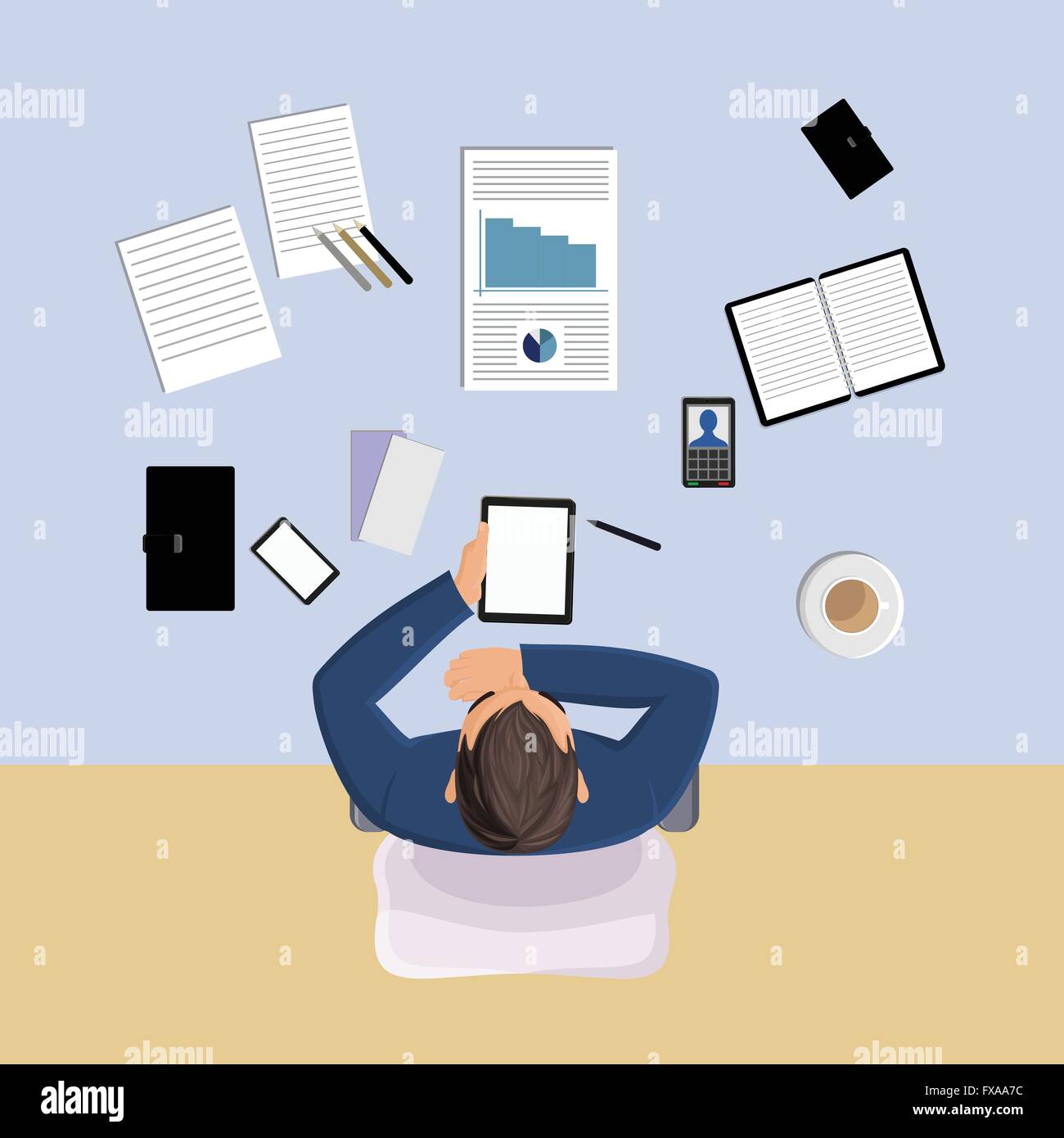 Office worker top view Stock Vector Image & Art - Alamy