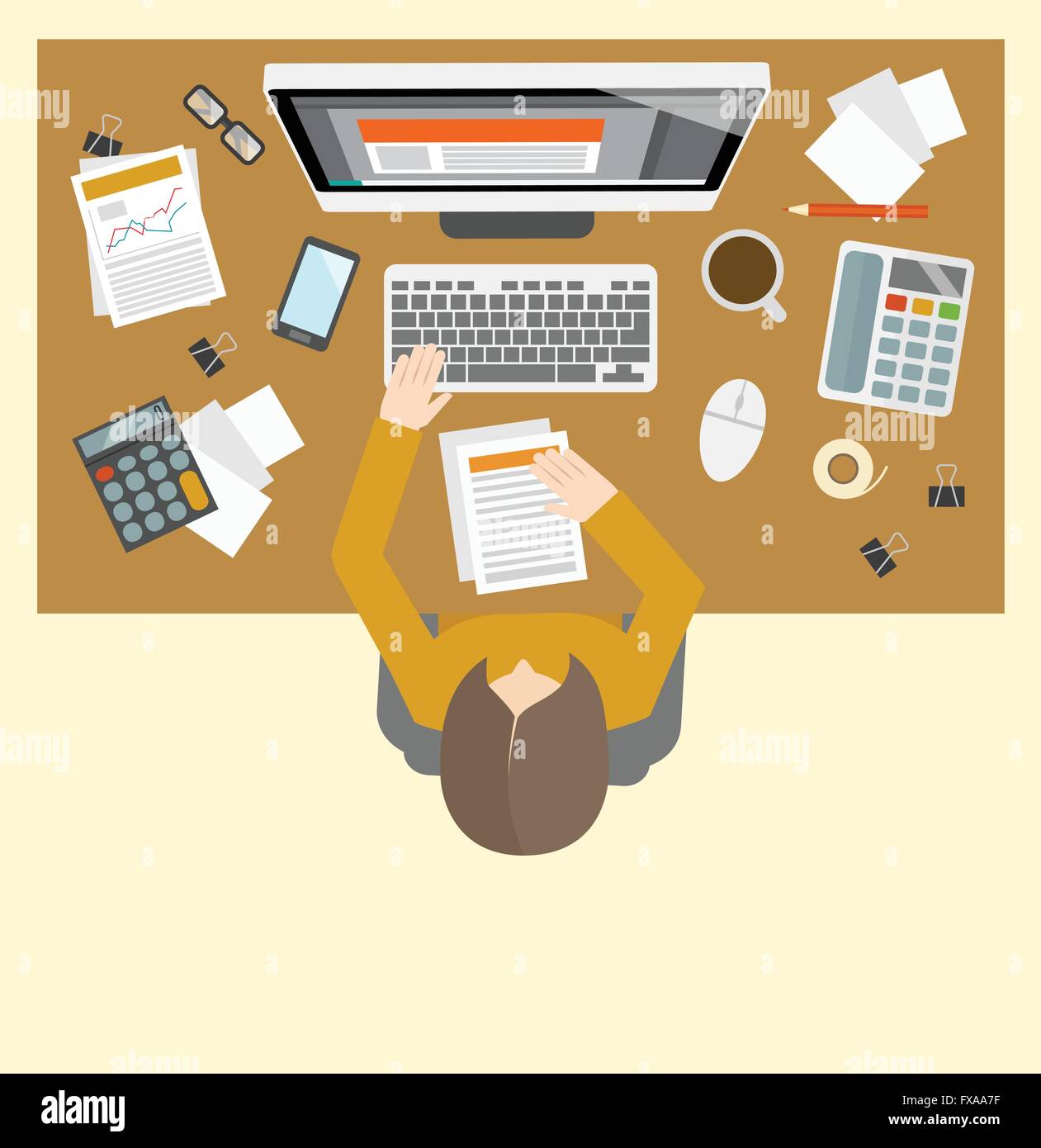 Accounter management workplace Stock Vector Image & Art - Alamy