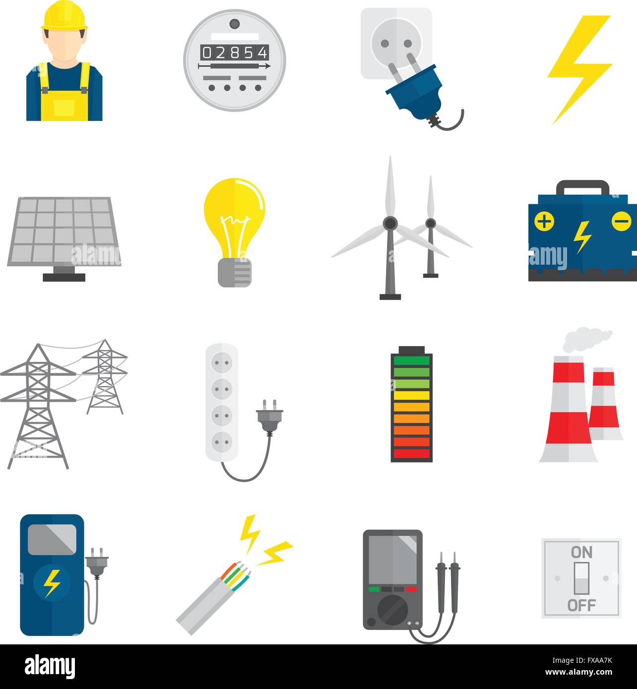 Set of Electricity Icons Stock Vector Image & Art - Alamy