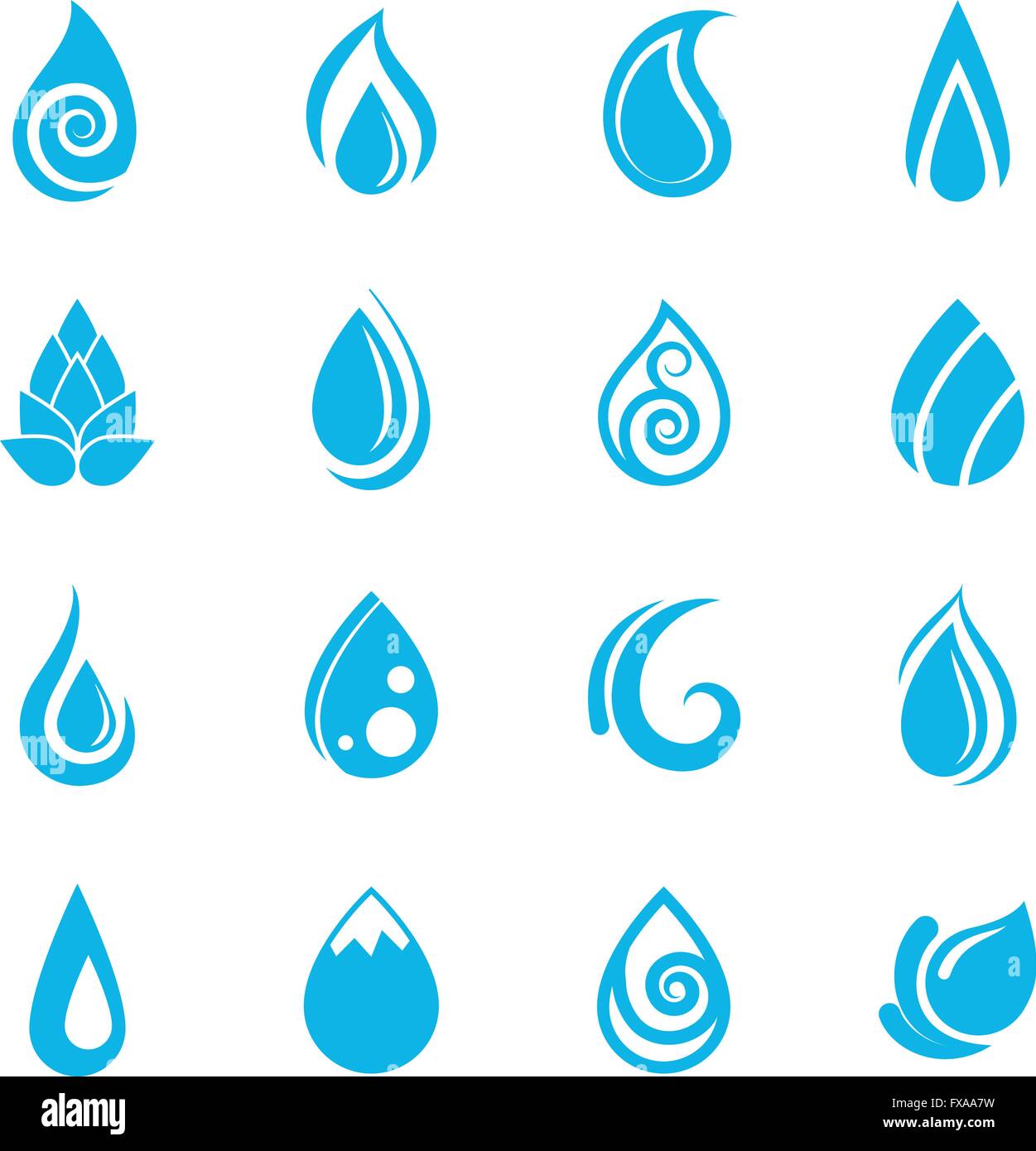 Blue Water Drops Icons Stock Vector Image & Art - Alamy
