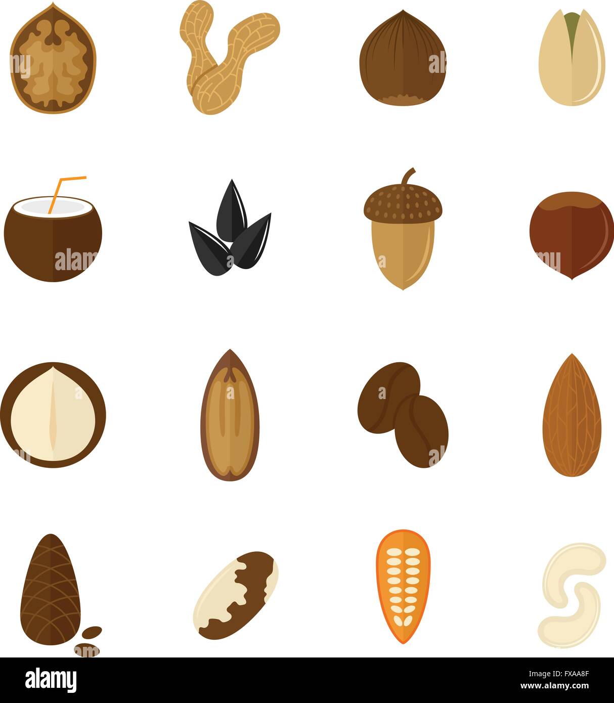 Set of nuts icons Stock Vector Image & Art - Alamy