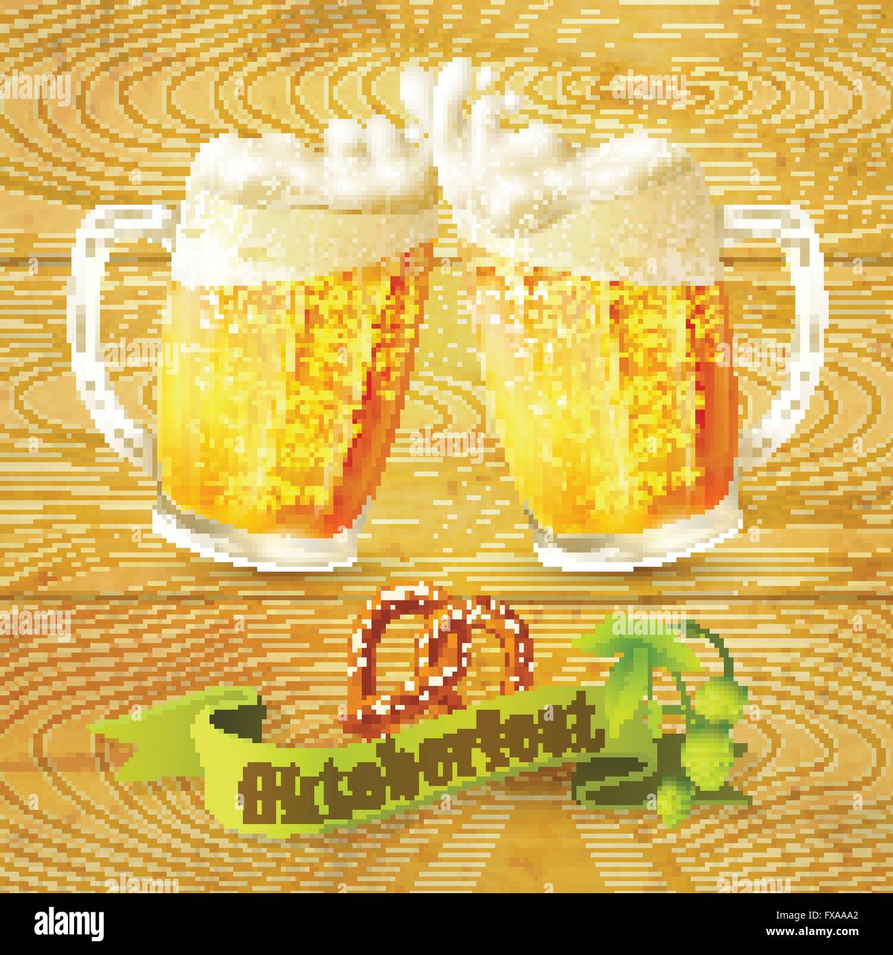 Beer mugs Octoberfest poster Stock Vector Image & Art - Alamy