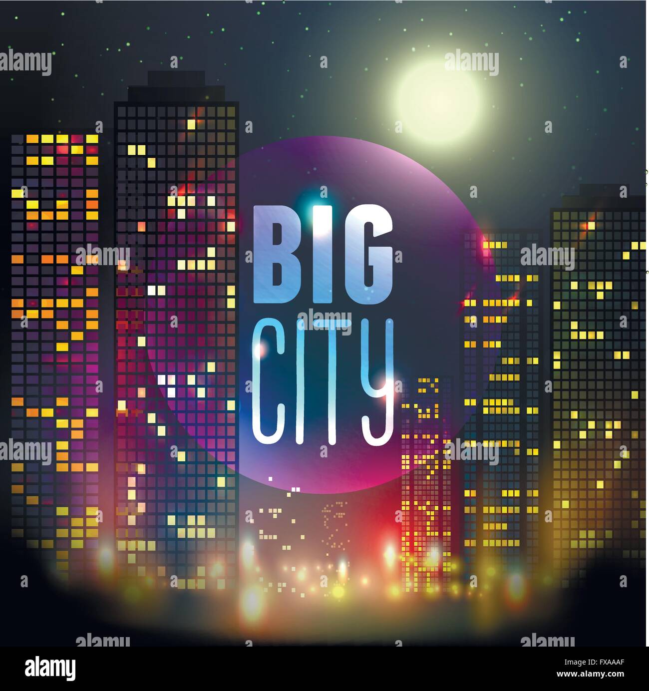 Night urban landscape full Stock Vector Images - Alamy